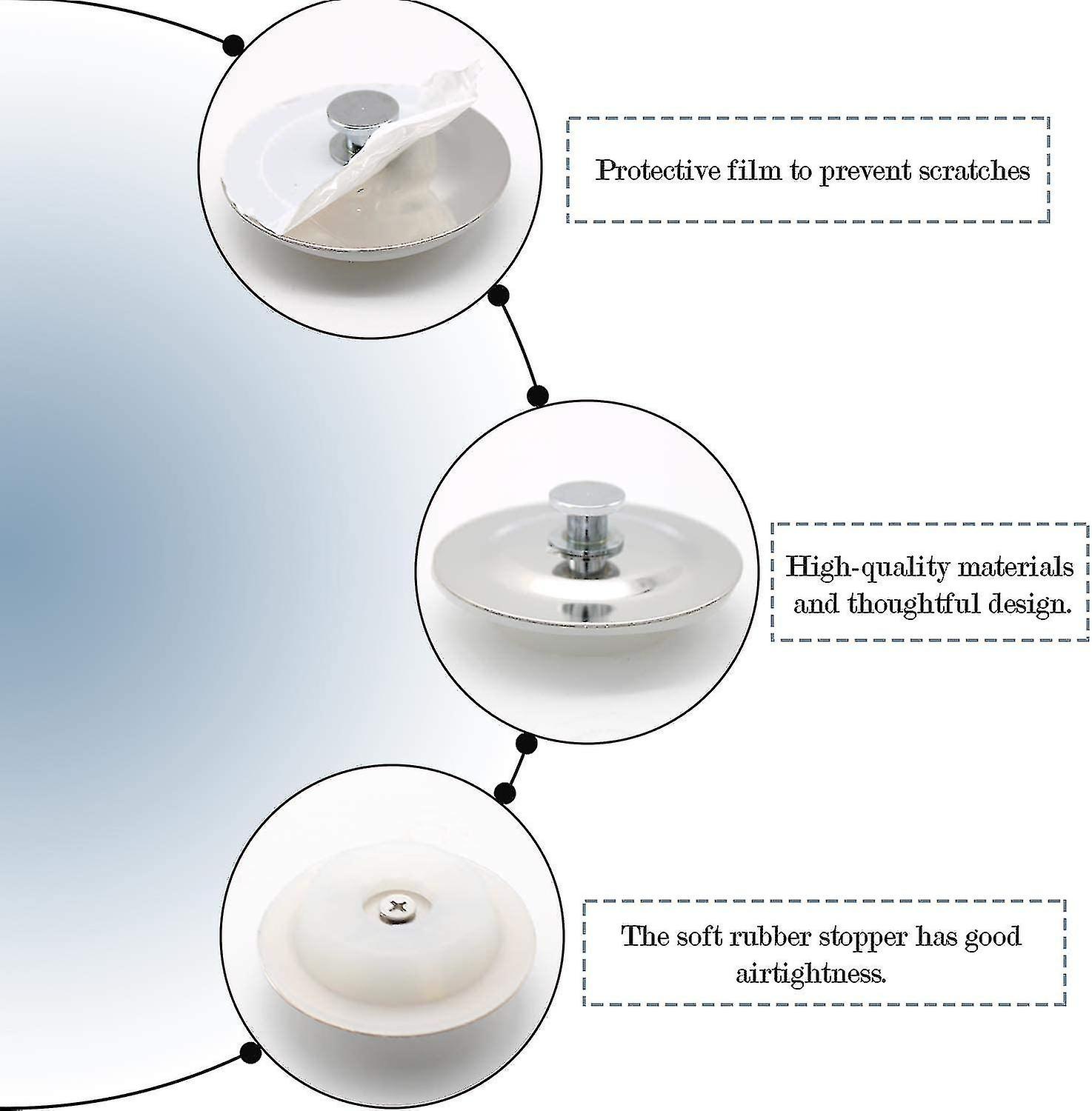 Bathtub Silicone Plug, Drain Plug, High Stainless Steel Drain Plug ...