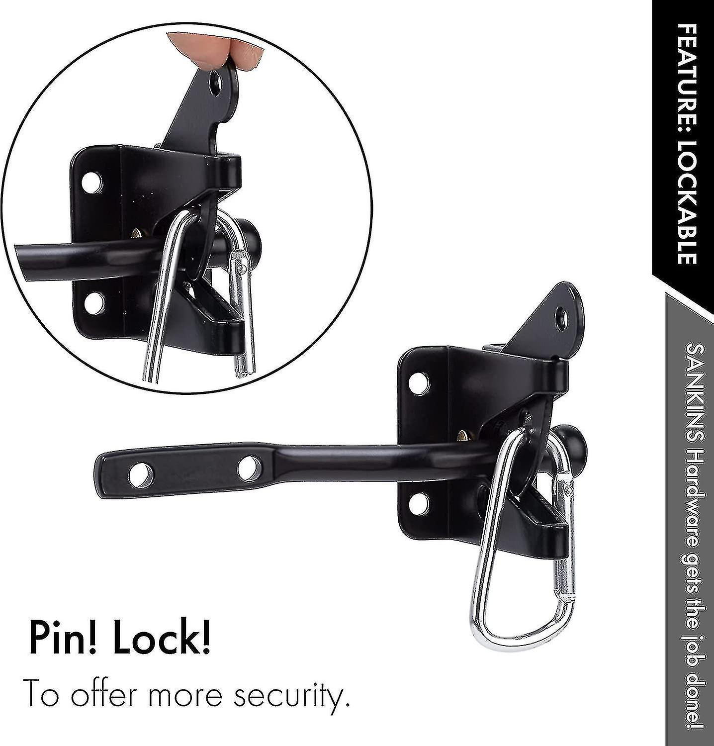 Self Locking Gate Latch Automatic Gravity Lever For Wood Fence Gate ...