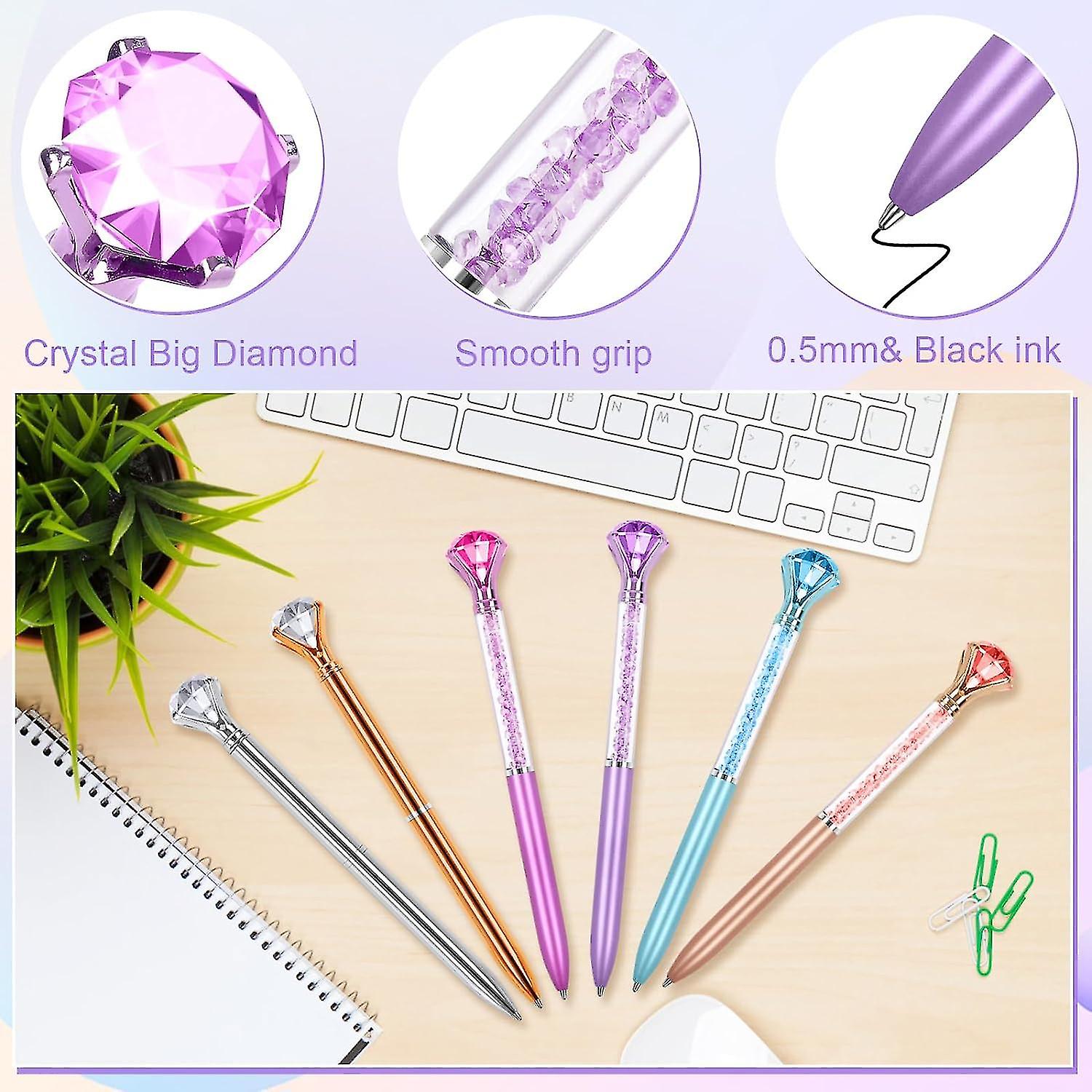 6 Pcs Diamond Pens with Crystal,Pens with Diamonds on Top, Diamond Pens ...