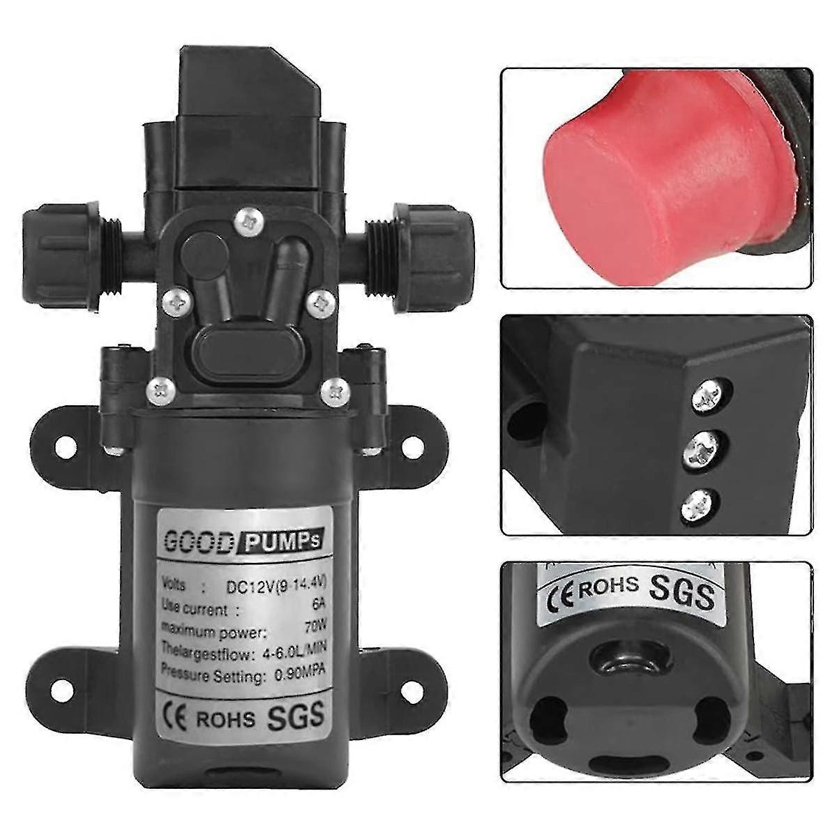 12v vattenpump, 12 volt vattenpump, dc 12v 6a 70w elektrisk vattenpump ...
