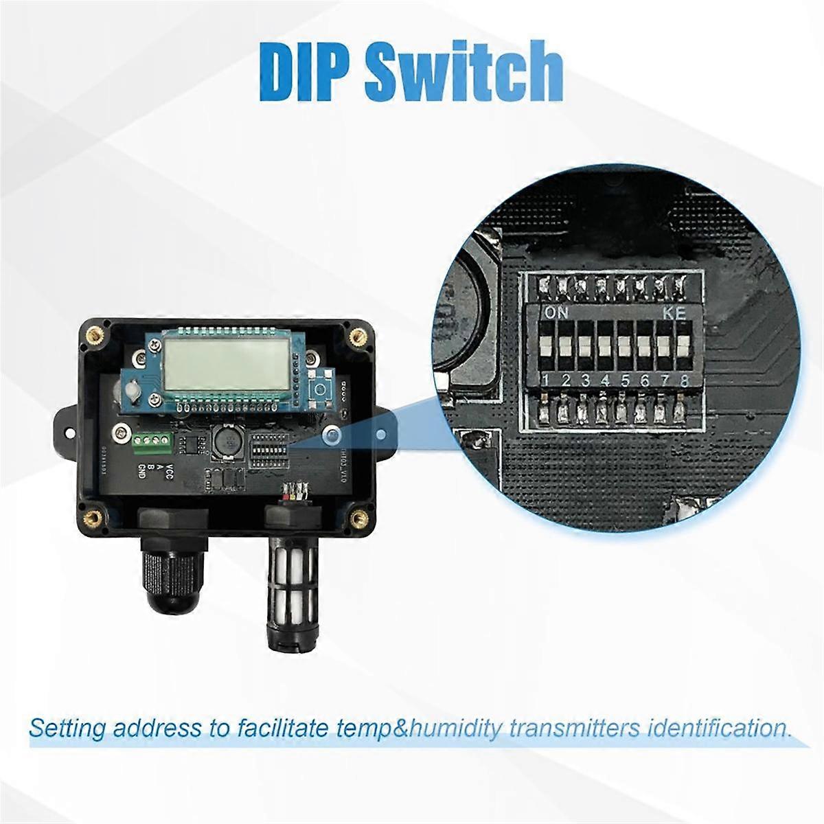 RS485 Temperature Humidity Sensor Modbus RTU Temp Sensor Digital Industrial Temp and Humidity ...