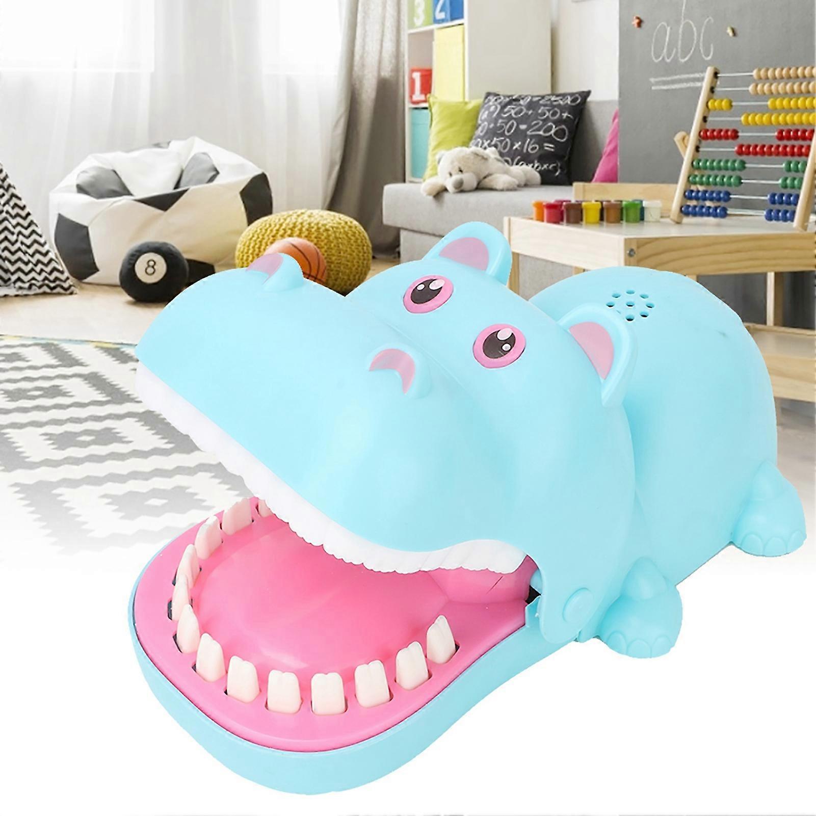 Portable Cartoon Hippo Mouth With Teeth Toy Bite Finger Board Game Kids ...