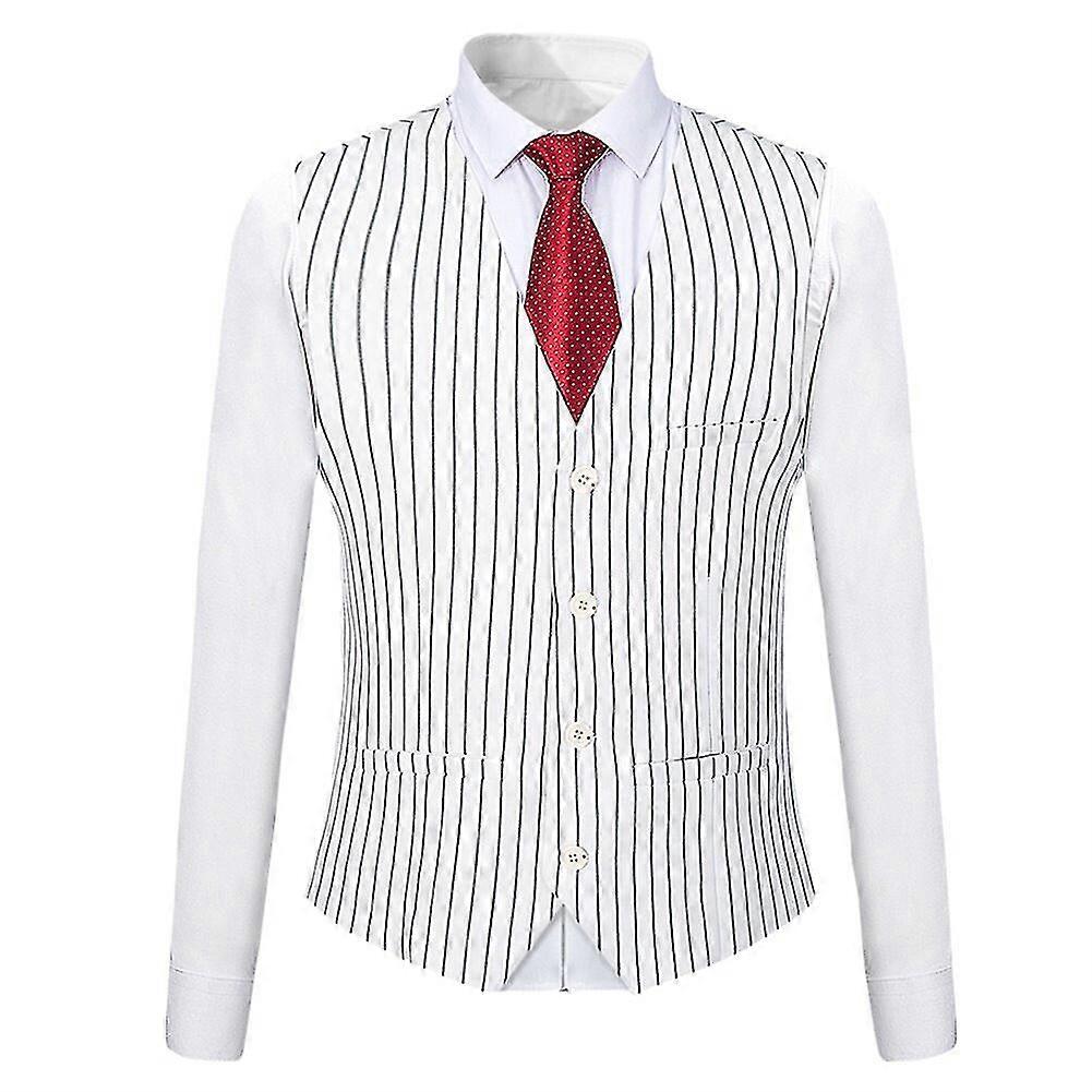 Allthemen Mens 3-piece Business Wedding Graduation Formal Striped Slim ...