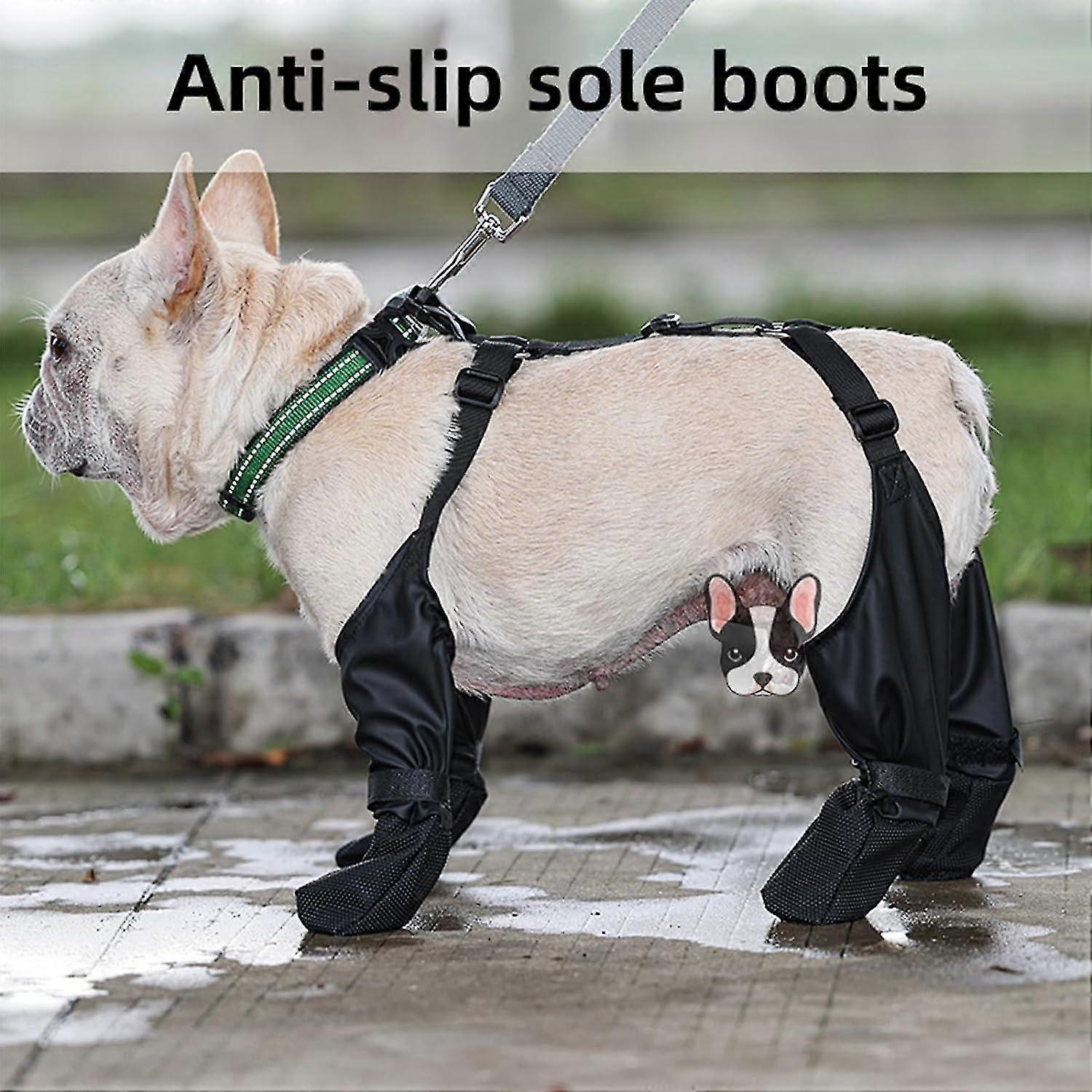 Winter Dog Boots Anti-slip, Waterproof Dog Boots With Auxiliary Strap ...