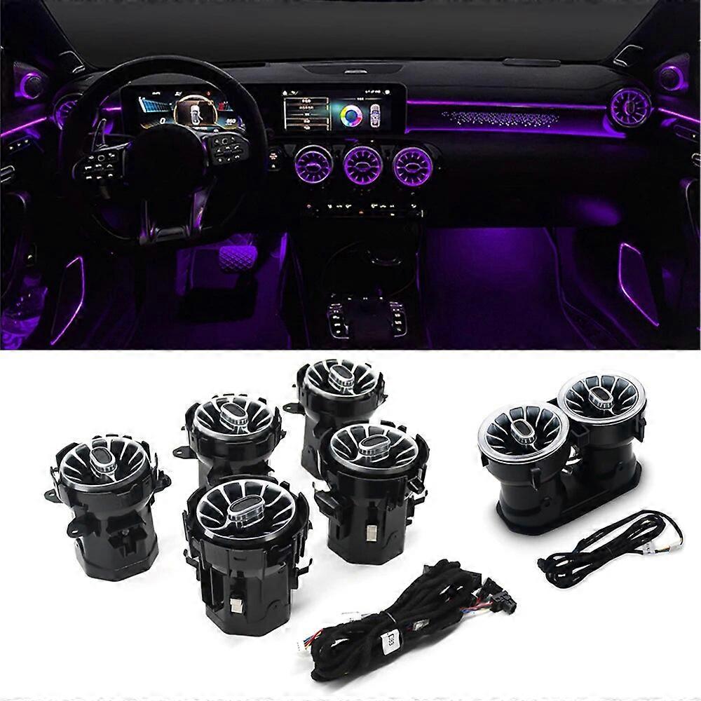 Car 64 Color LED Air Condition Vent Outlet Turbine Air Vent For ...