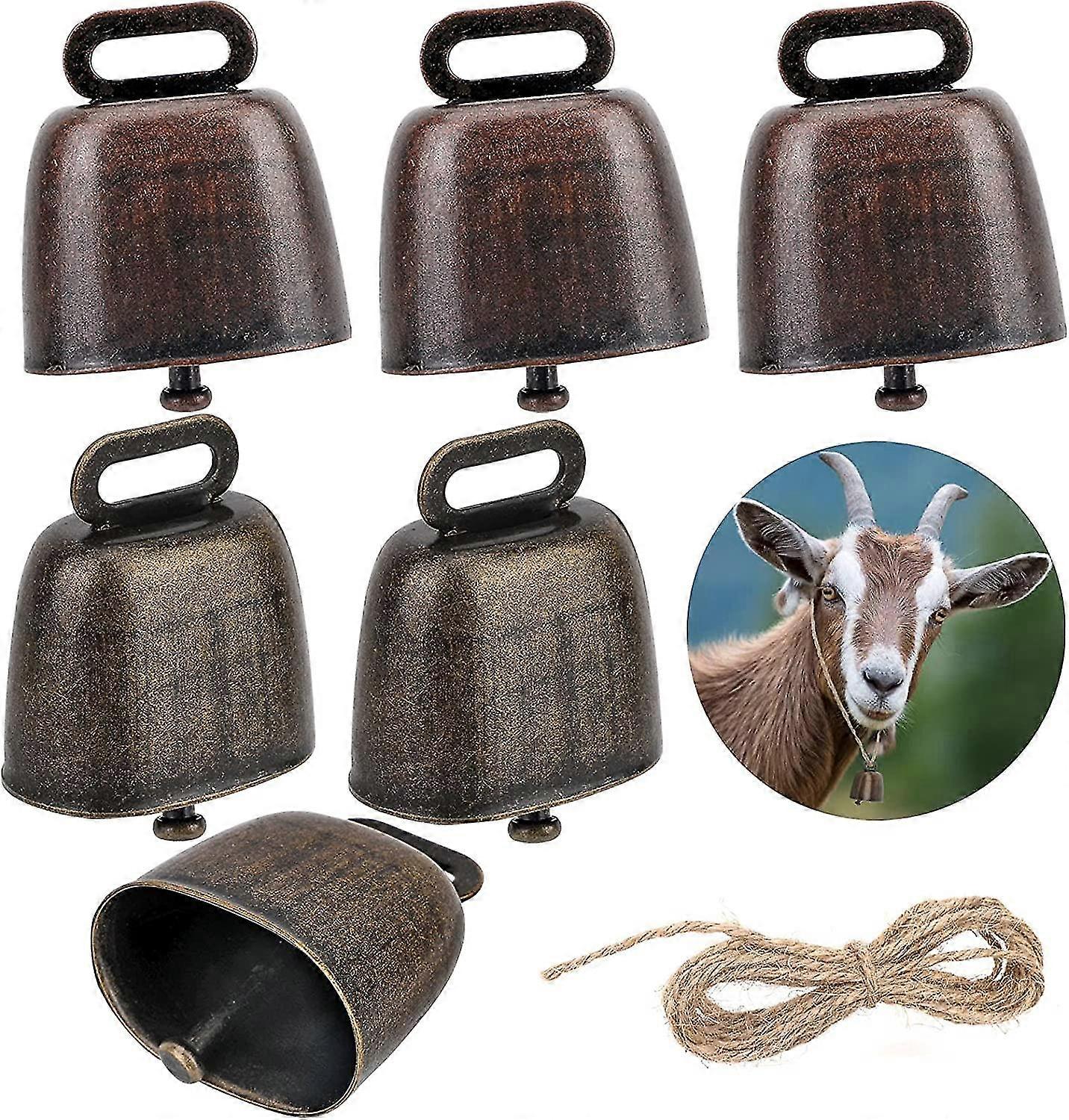6 Piece Cow Bell, Sheep Cow Bells Pasture Bells, Copper Bells Cattle ...