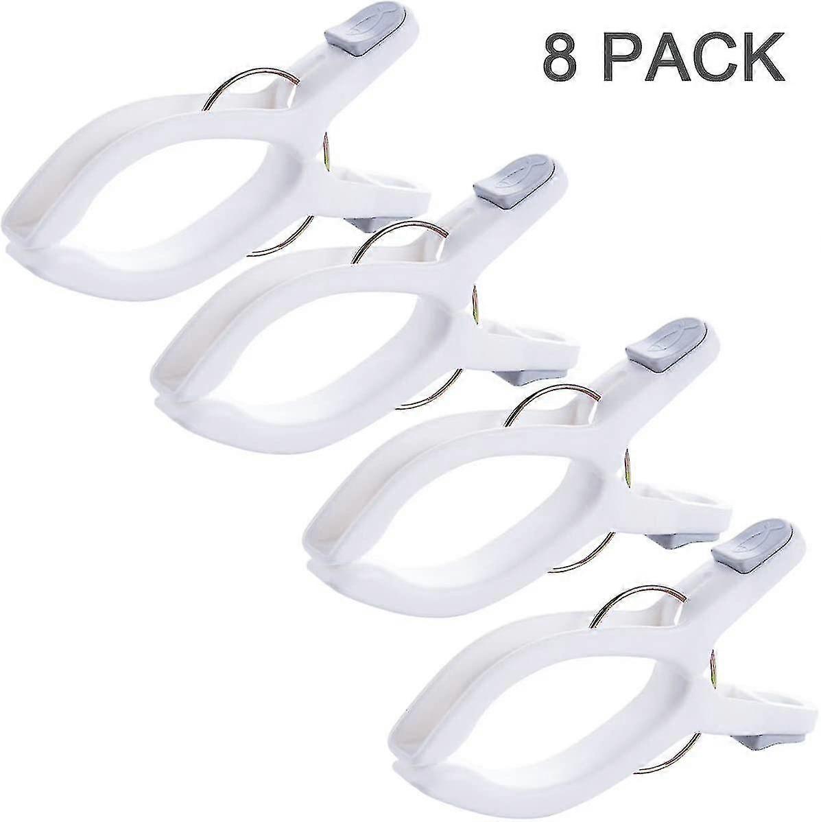 8 Pack Beach Towel Clips For Beach Chairs White Jumbo Size Towel Clamps ...