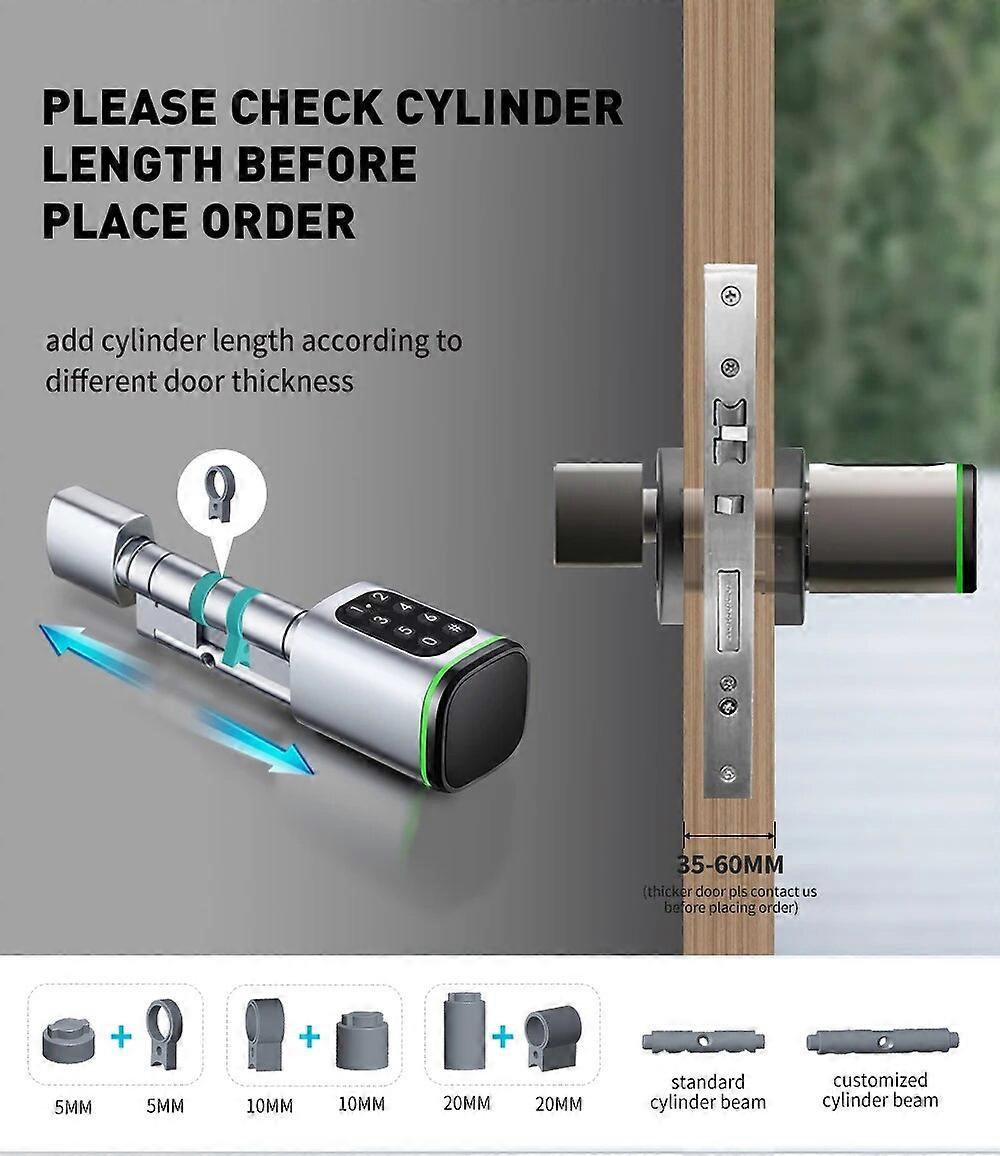 Electronic Cylinder Lock TTLock APP Equidistance Size 30-50MM Password ...