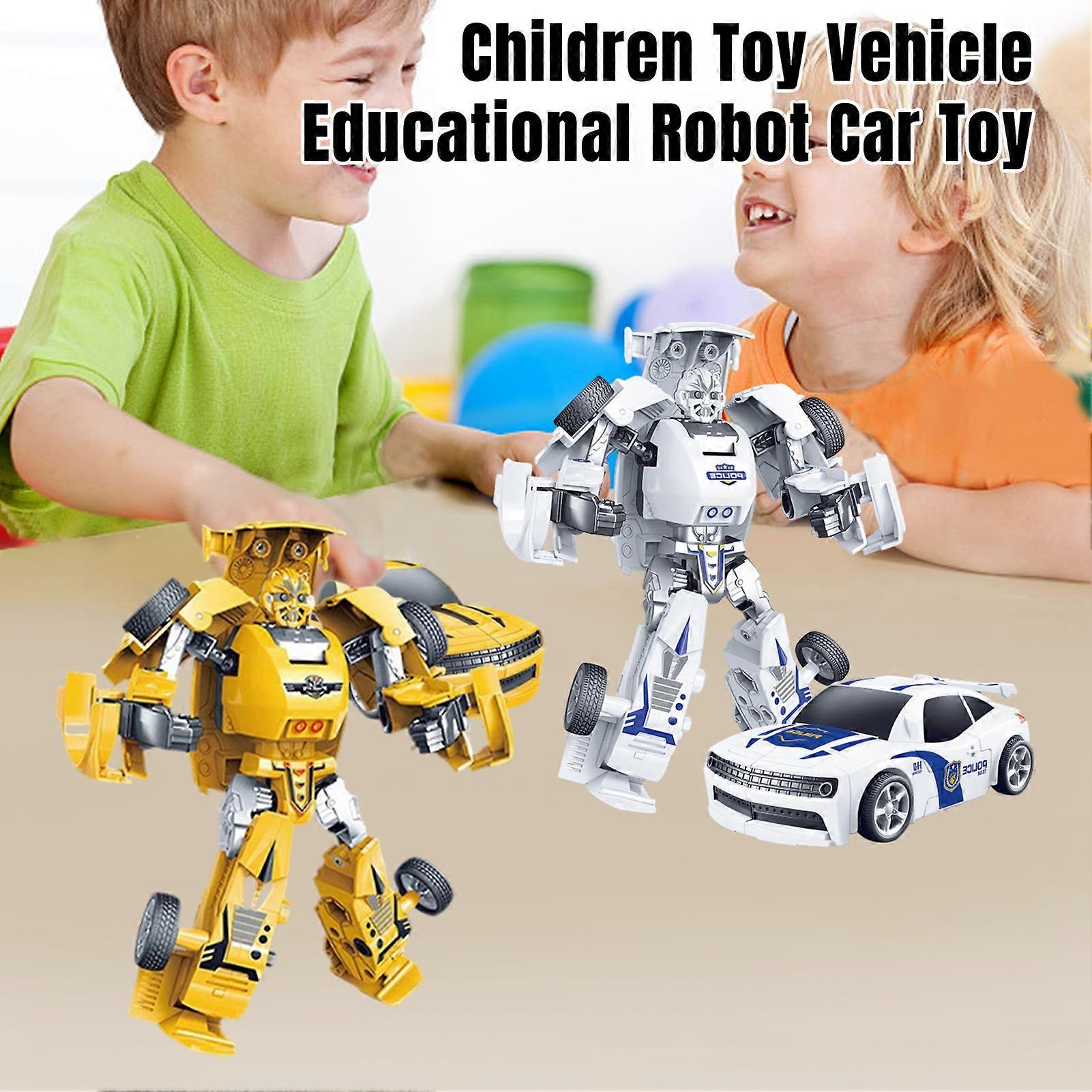 Kids Transform Robot Car Toy Inertial Drive Transforming Vehicle Model ...