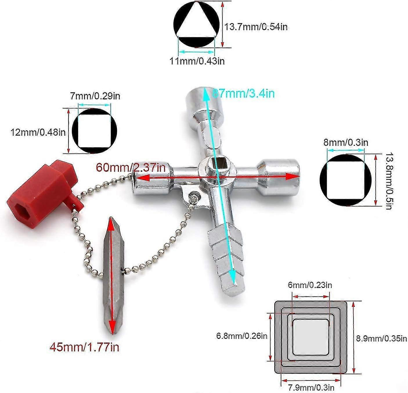 4 Way Multi-function Key, Convenient Universal Cabinet Key, Universal ...
