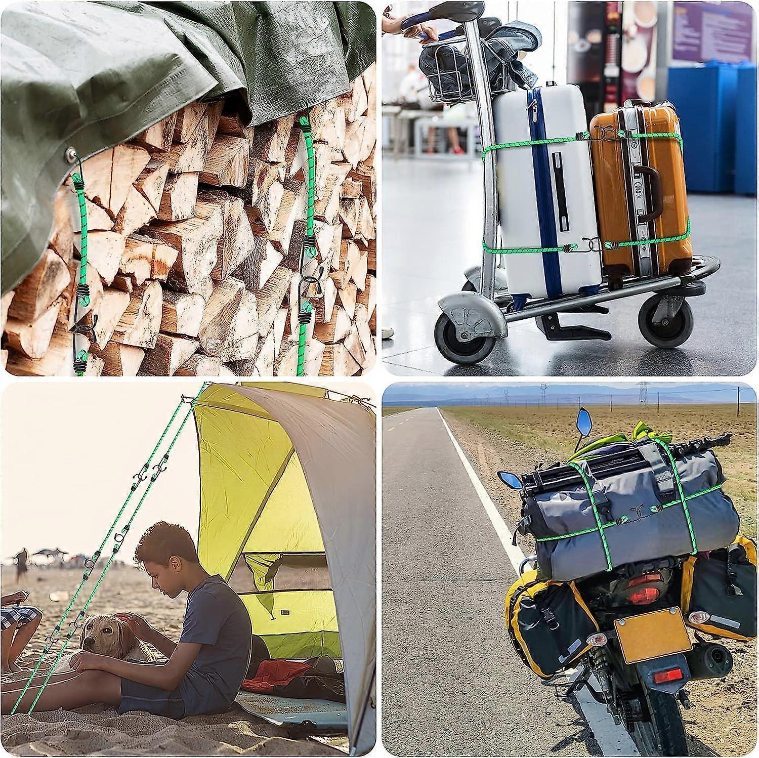 10 Pieces 60cm Green Bungee Cords Heavy Duty Bungee Bungee Cords Bungee ...