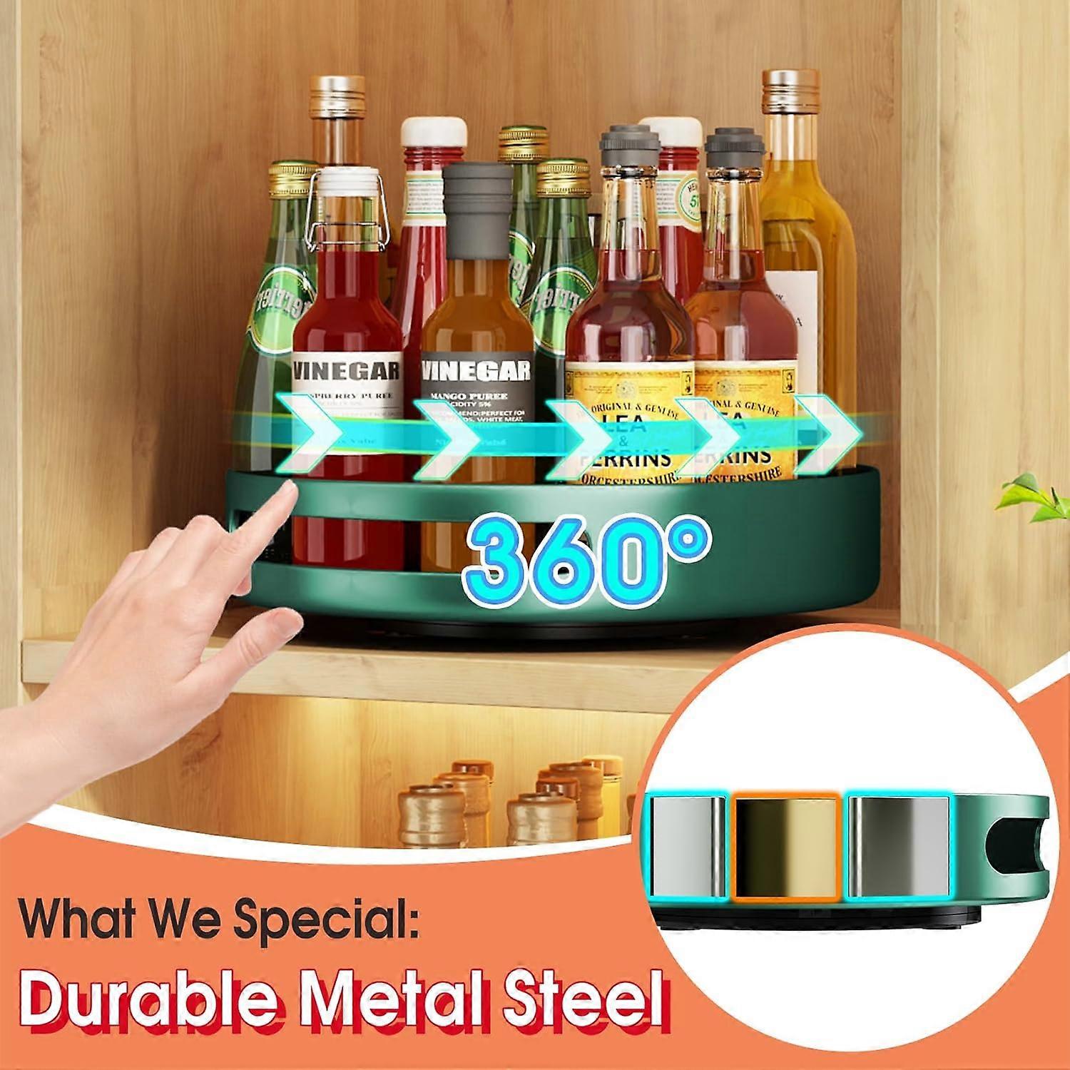 Organizer Metal Steel Turntable, Rotating Spice Racks for Pantry ...