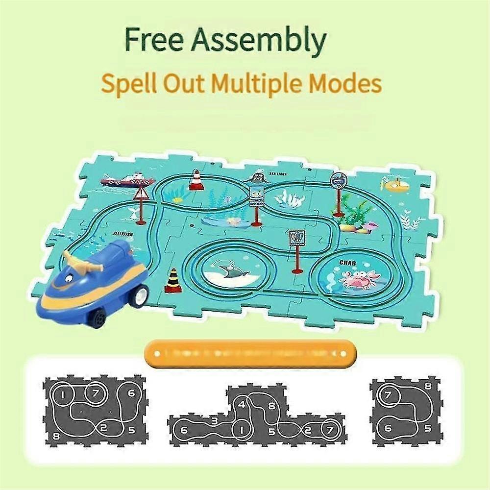Kids Toys Educational Puzzle Track Car Play Set - Diy Puzzle Tracks ...
