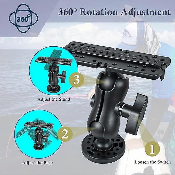 Fish Finder Mount Base, GPS Mount Pre-Assembled Plate, Universal 360 ...