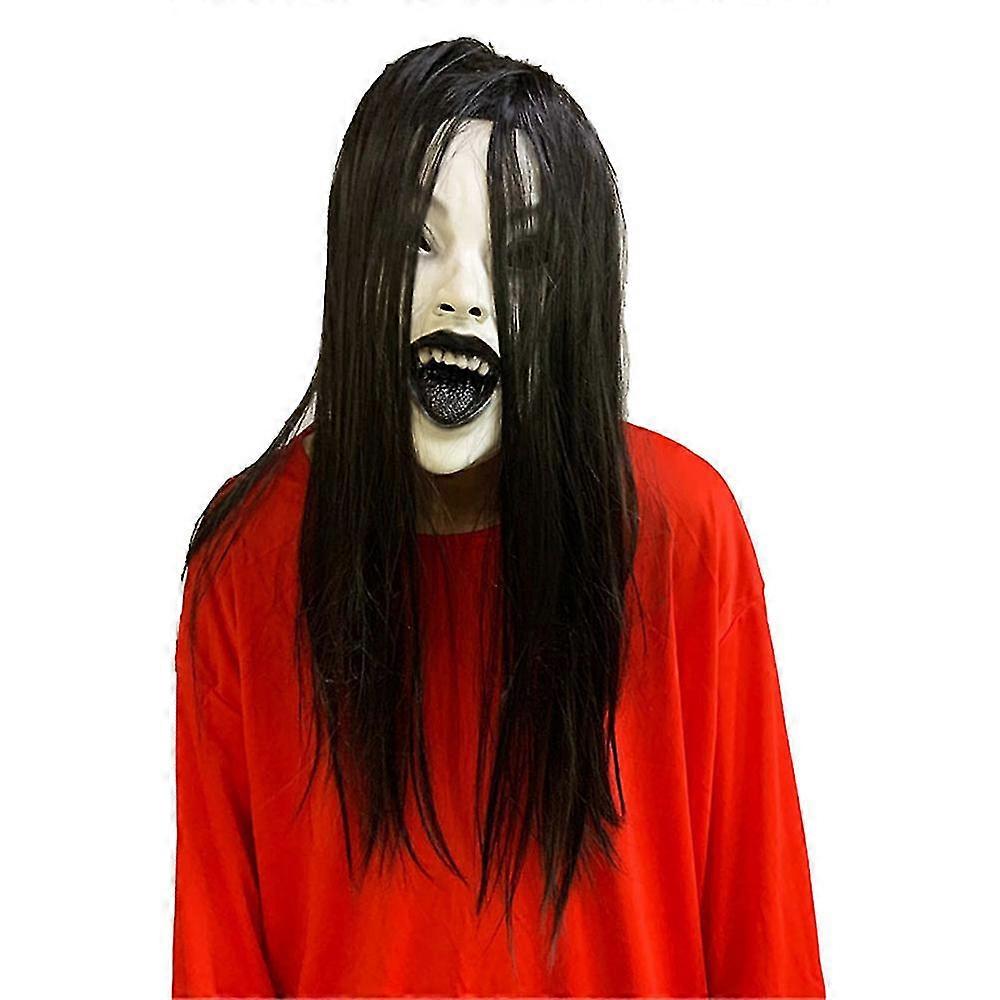 Long Hair Female Ghost Scary Masks Horror Creepy Mask For Stage ...
