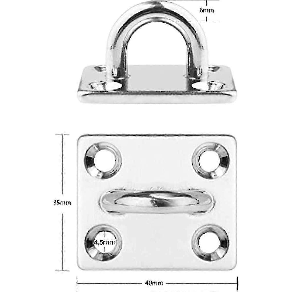 Set Of 4 Eye Plate Stainless Steel Cover Plate Eye Plates, Stainless ...