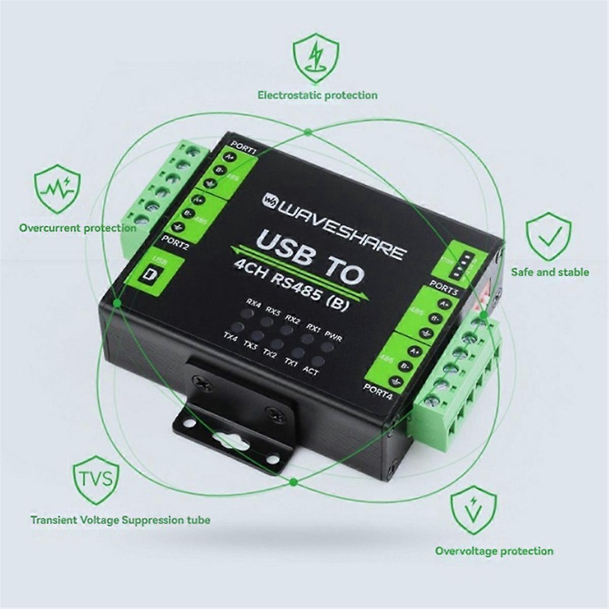 USB to 4CH RS485 Industrial Isolated Converter CH344L 1200bps ...