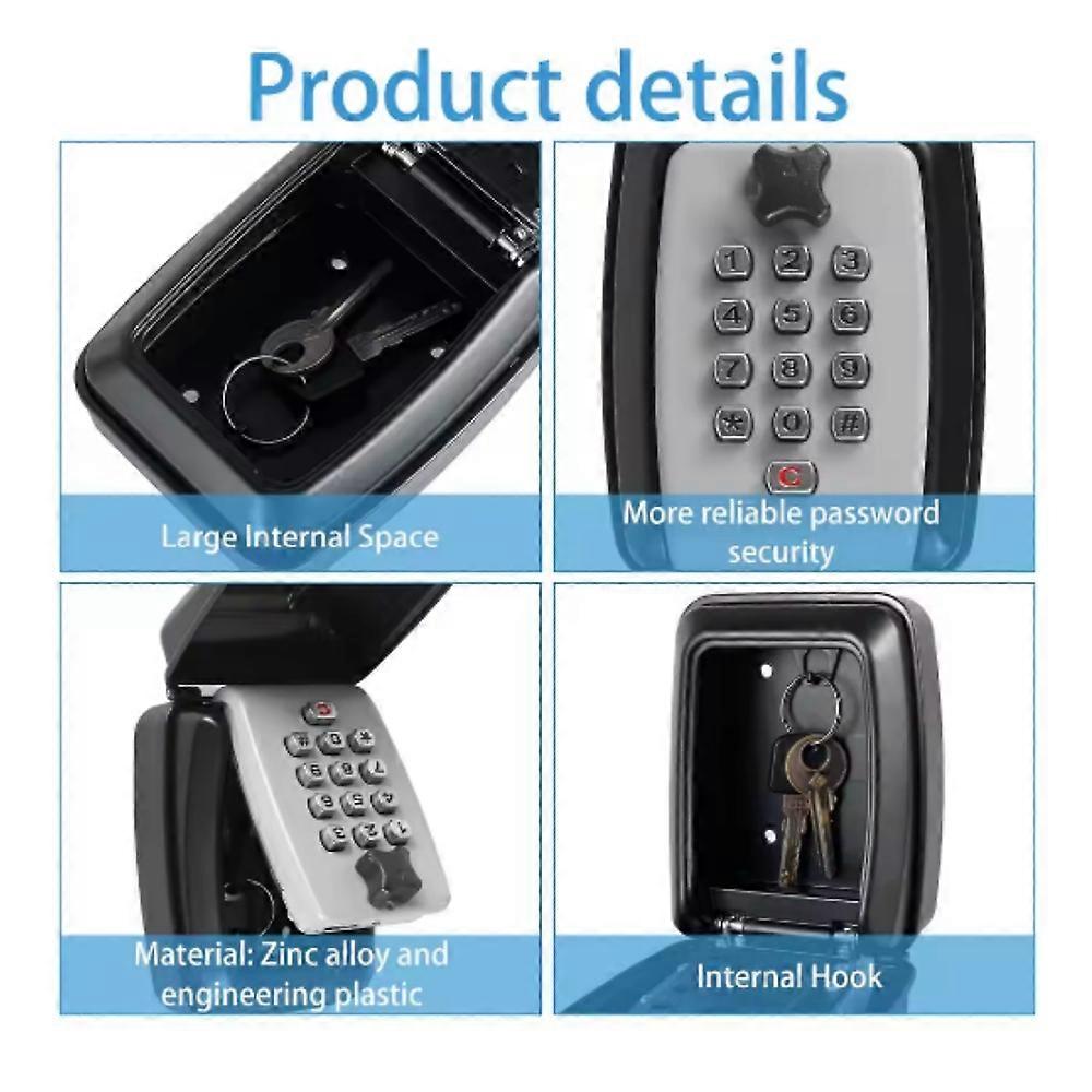 Waterproof Key Safe Box Wall-mounted Key Box Outdoor Key Box Safe Key ...