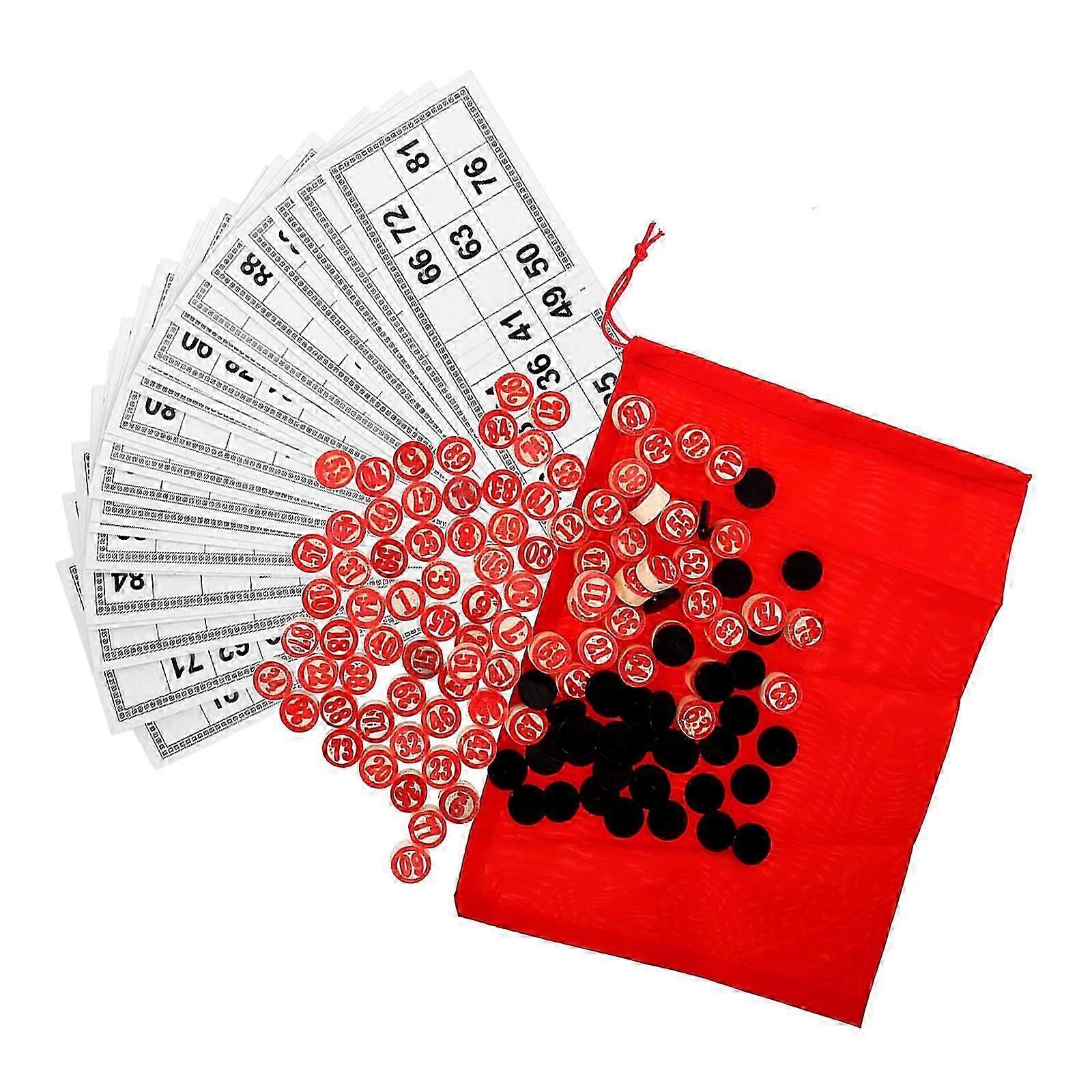 1 Set Wooden Bingo Platset Family Gathering Bingo Game Interactive ...