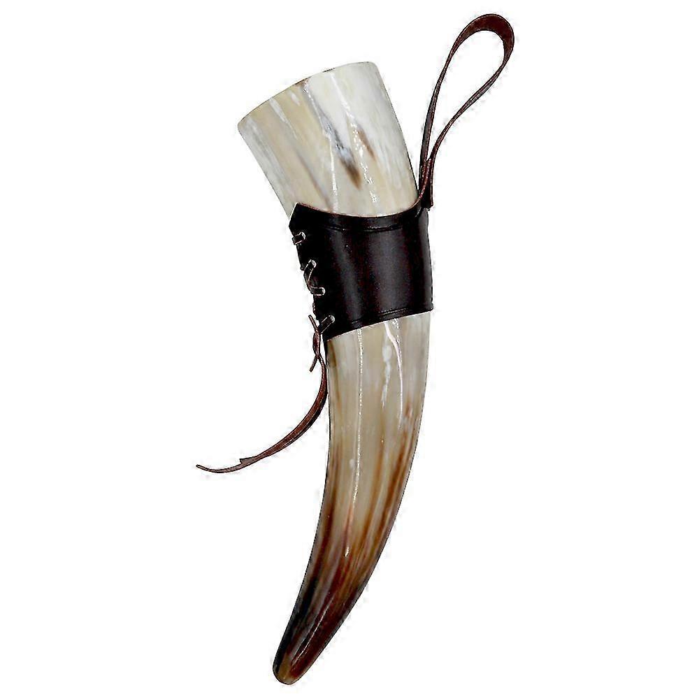 Natural Drinking Horn with Stand/Leather Case | Fruugo UK