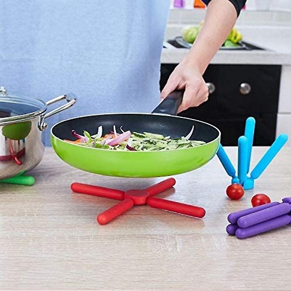 Foldable Silicone Trivets, Non-slip Collapsible Cross Compact Design ...