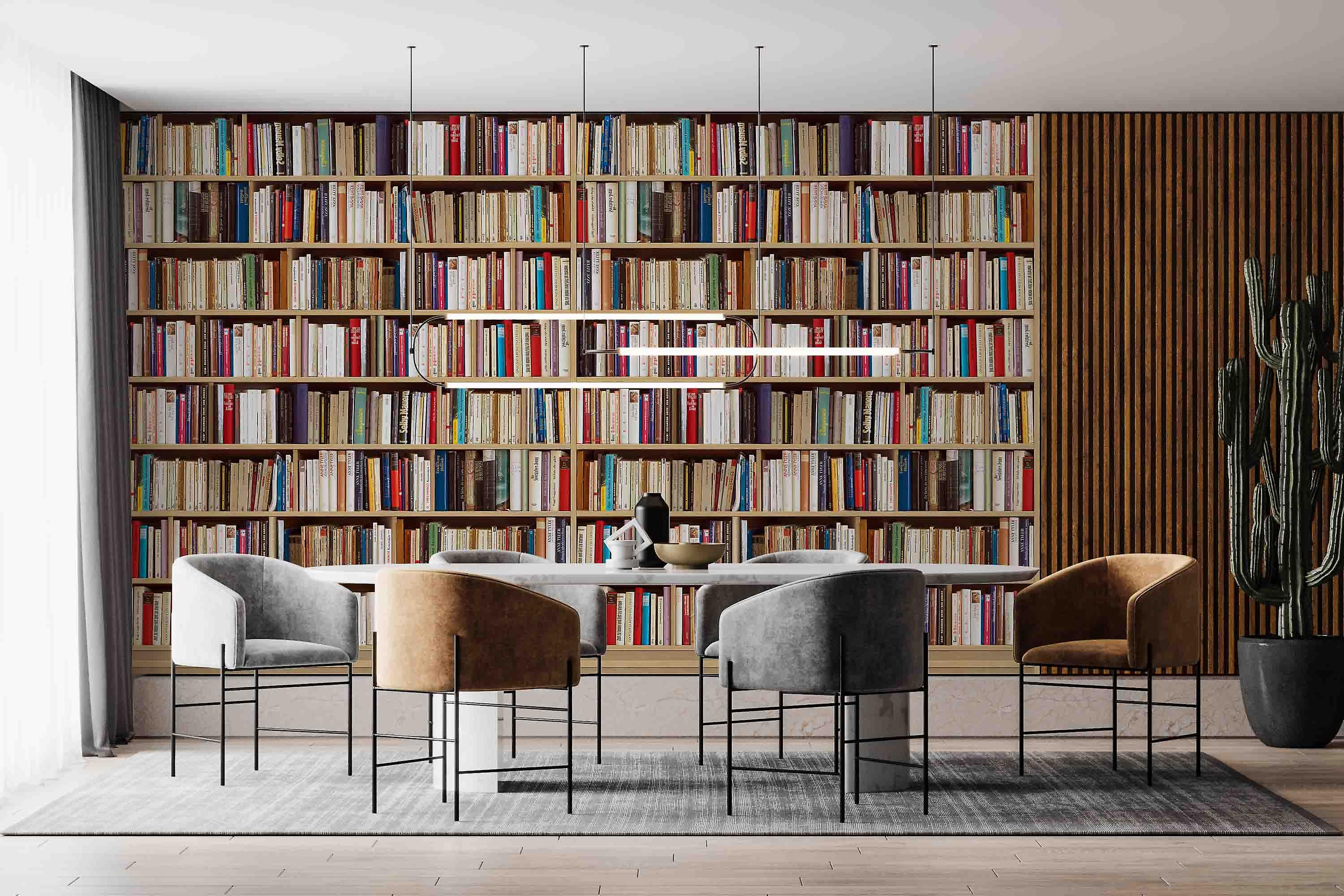 3D Library Bookshelf Wall Mural Wallpaper Lqh 295 | Fruugo UK