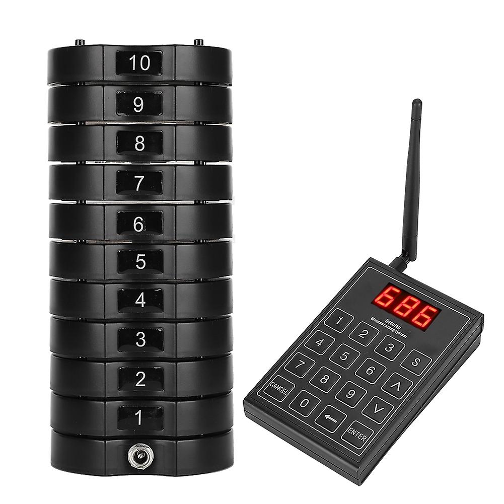 Wireless Guest Paging Queuing System 668-S with 10 Coaster Pagers (1 ...