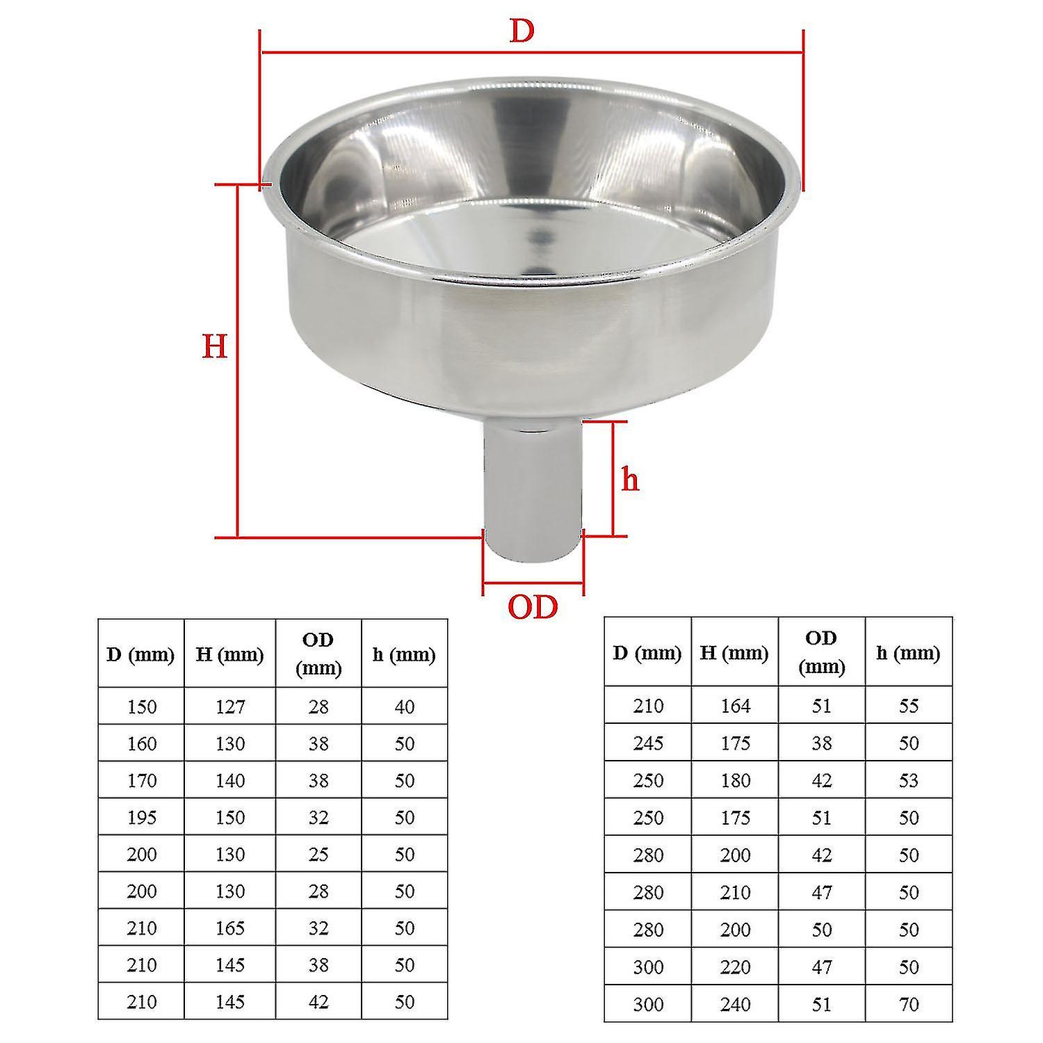 304 Stainless Steel Funnel Large With Filter Household Wine And Oil ...