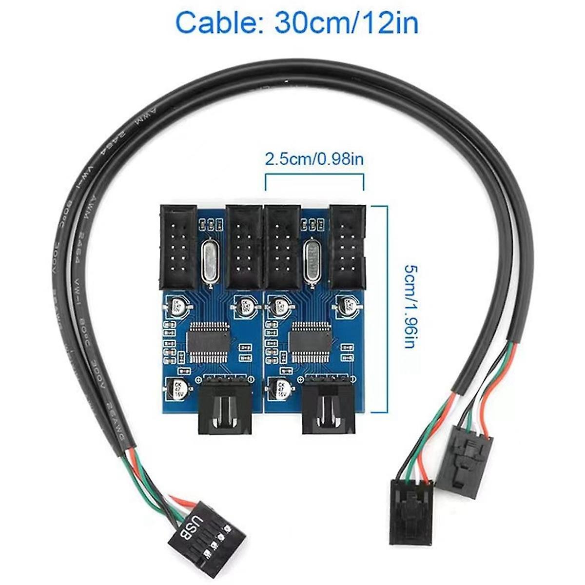 1 in 4 Adapter Cable Motherboard 9pin Connector Usb Pin Plug and Play ...