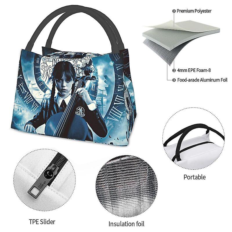 Wednesday Addams Insulated Lunch Bags For School Office Nevermore ...