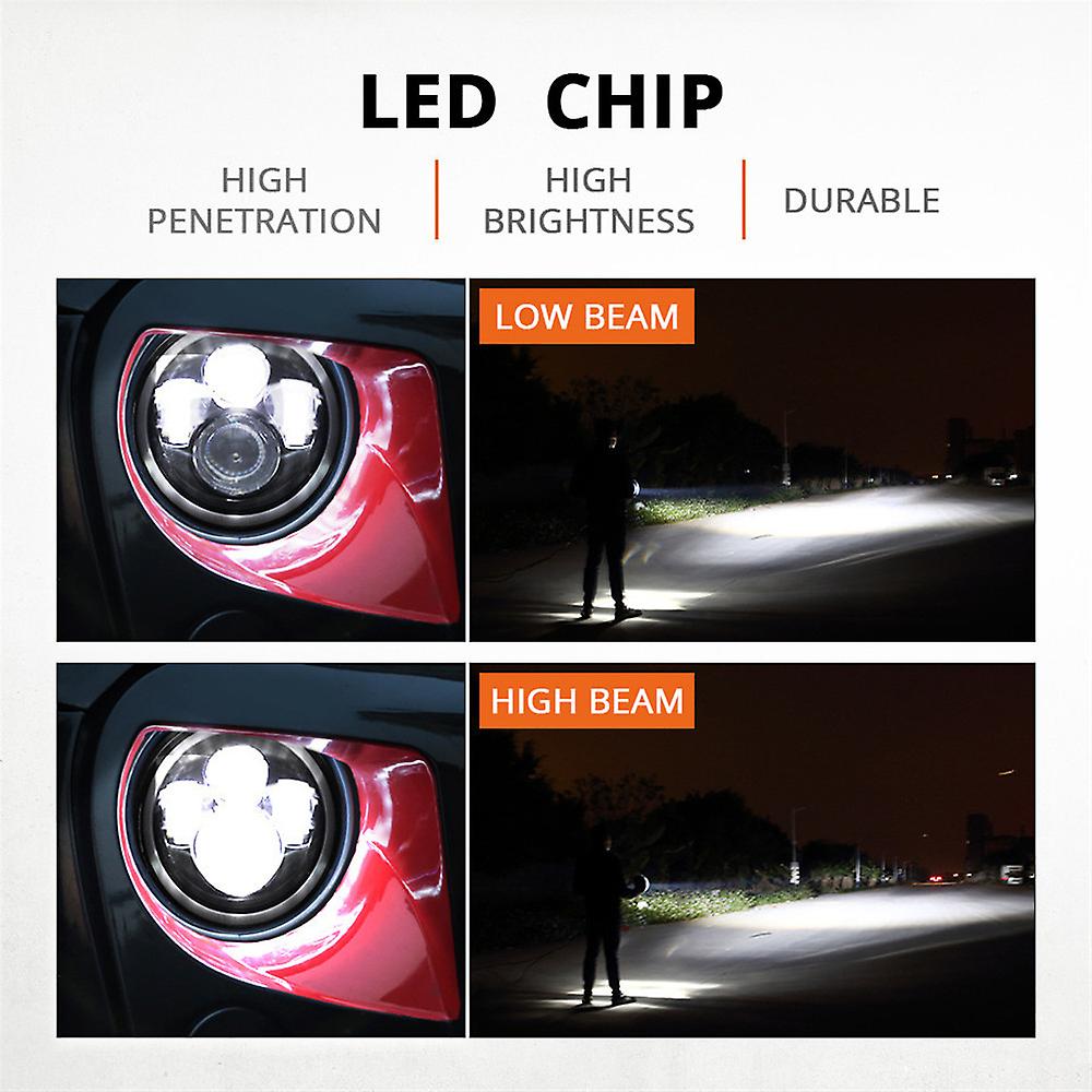 Car Led Headlight Off Road Car Led Lamp H4 7inch H4 Led Headlight Angel ...