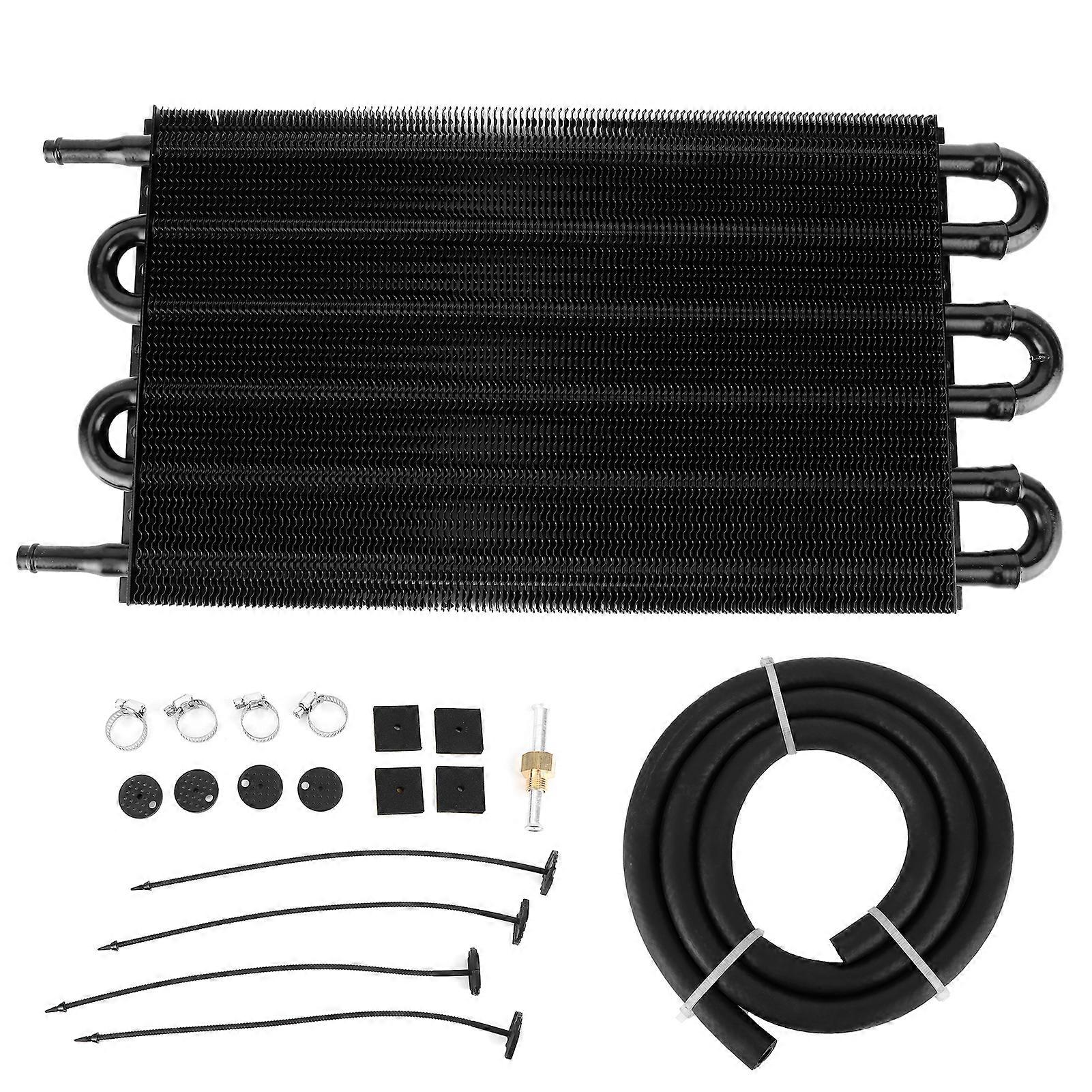 6 Row Transmission Engine Oil Cooler Kit Universal Aluminum Remote ...