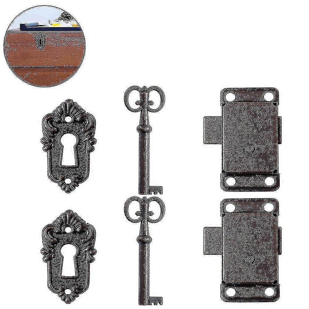 2 Sets Of Old Cabinet Door Locks, Cabinet Locks, Antique Furniture ...