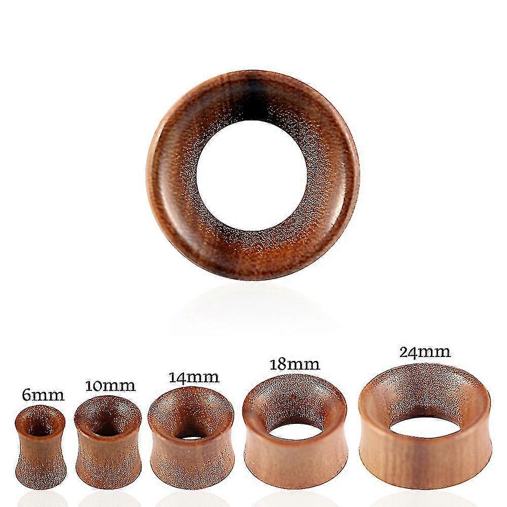 1/2 Inch ( 12MM ) Double Flared Organic Natural Teak Wood Gauge Tunnel ...
