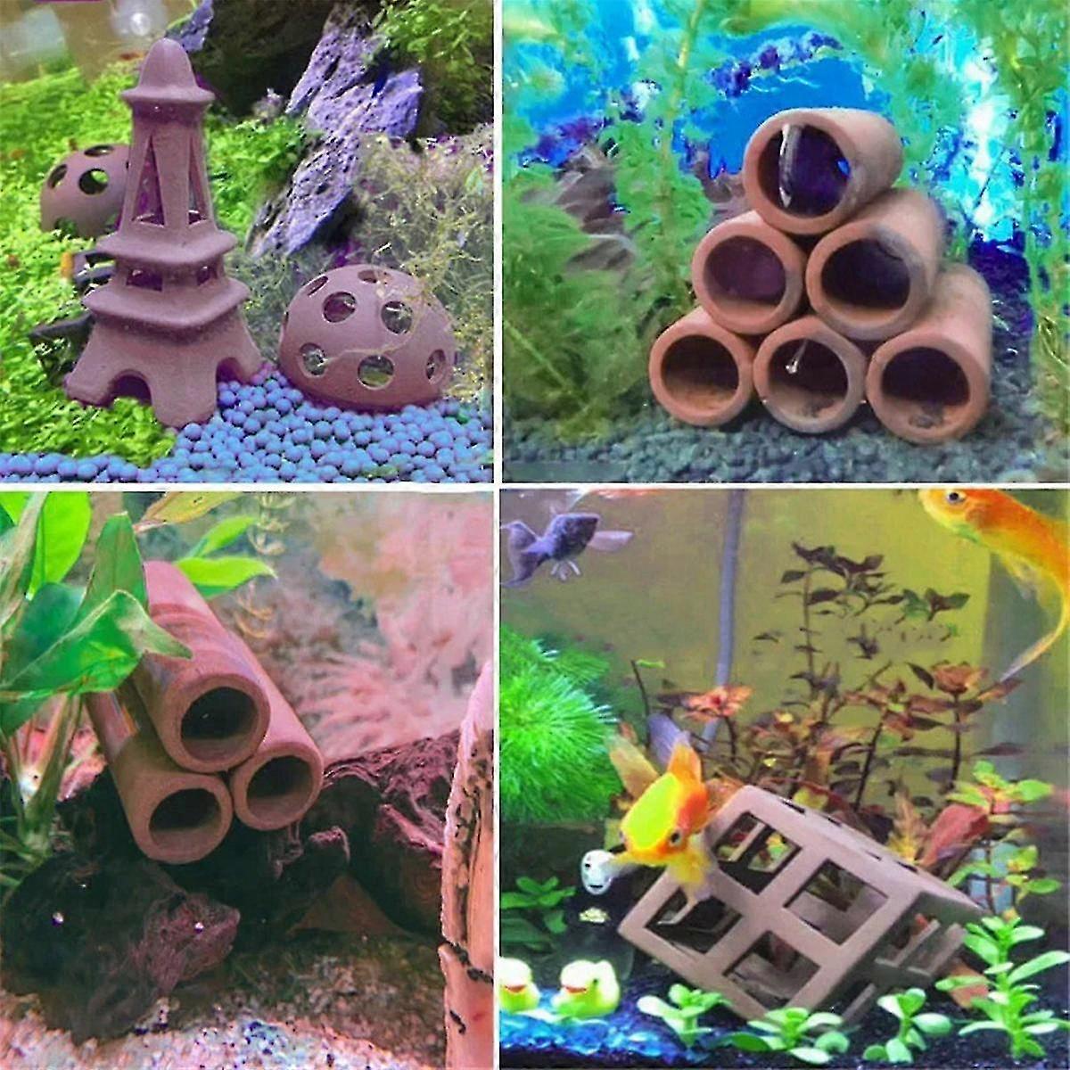 Aquarium Decor Fish Shelter House Pottery House Canister Simulation ...