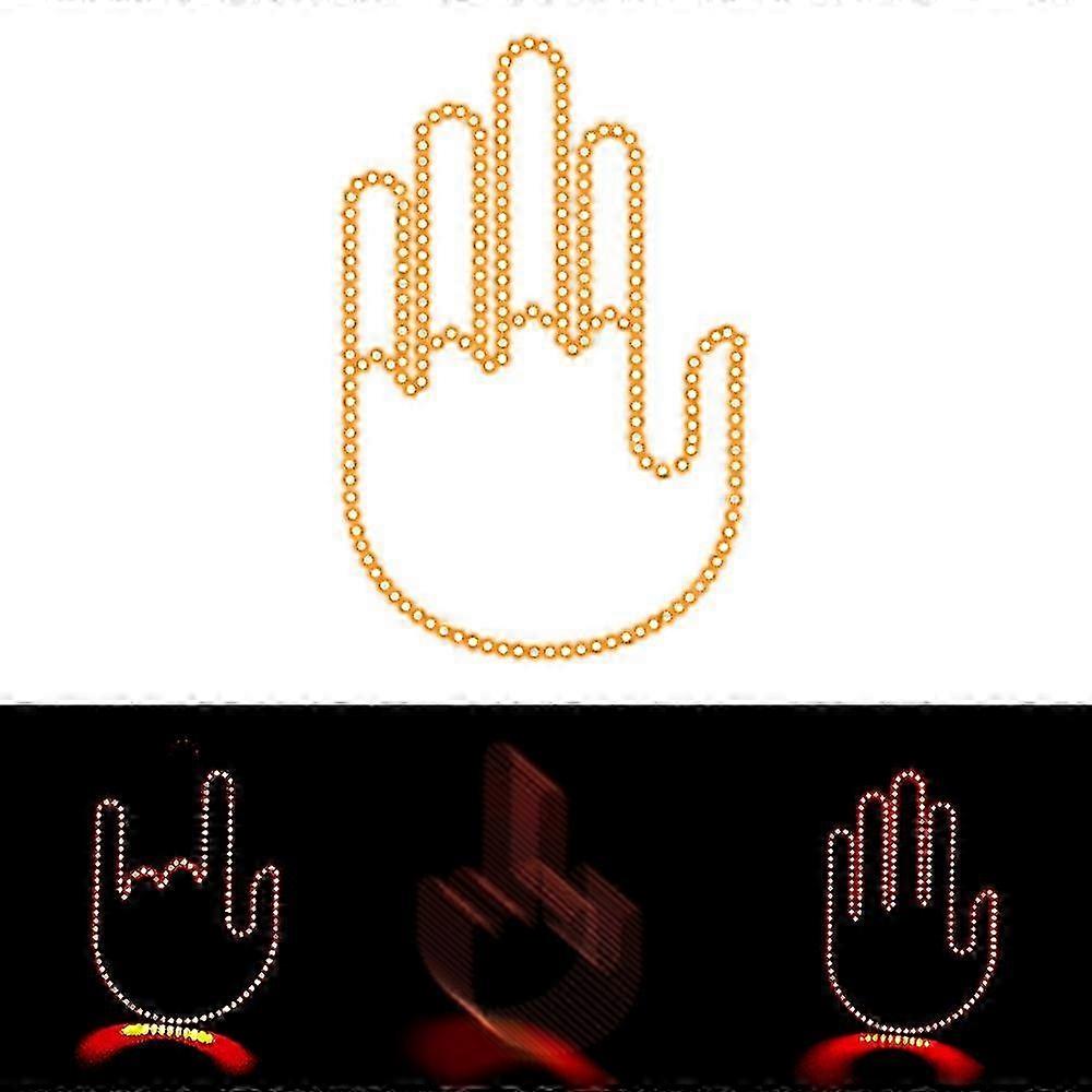 (Y)New LED Illuminated Gesture car light Finger car light With Remote ...