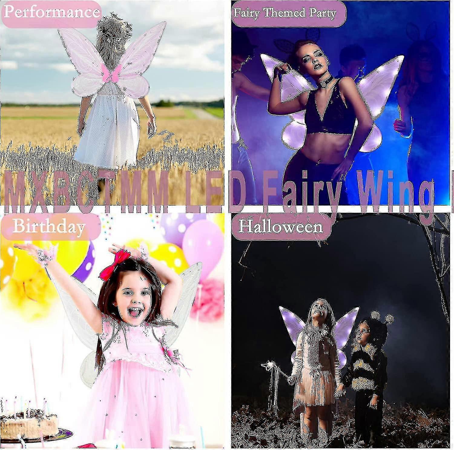 Fairy Wings Light Up Butterfly Wings Sparkly Led Fairy Wings Halloween ...