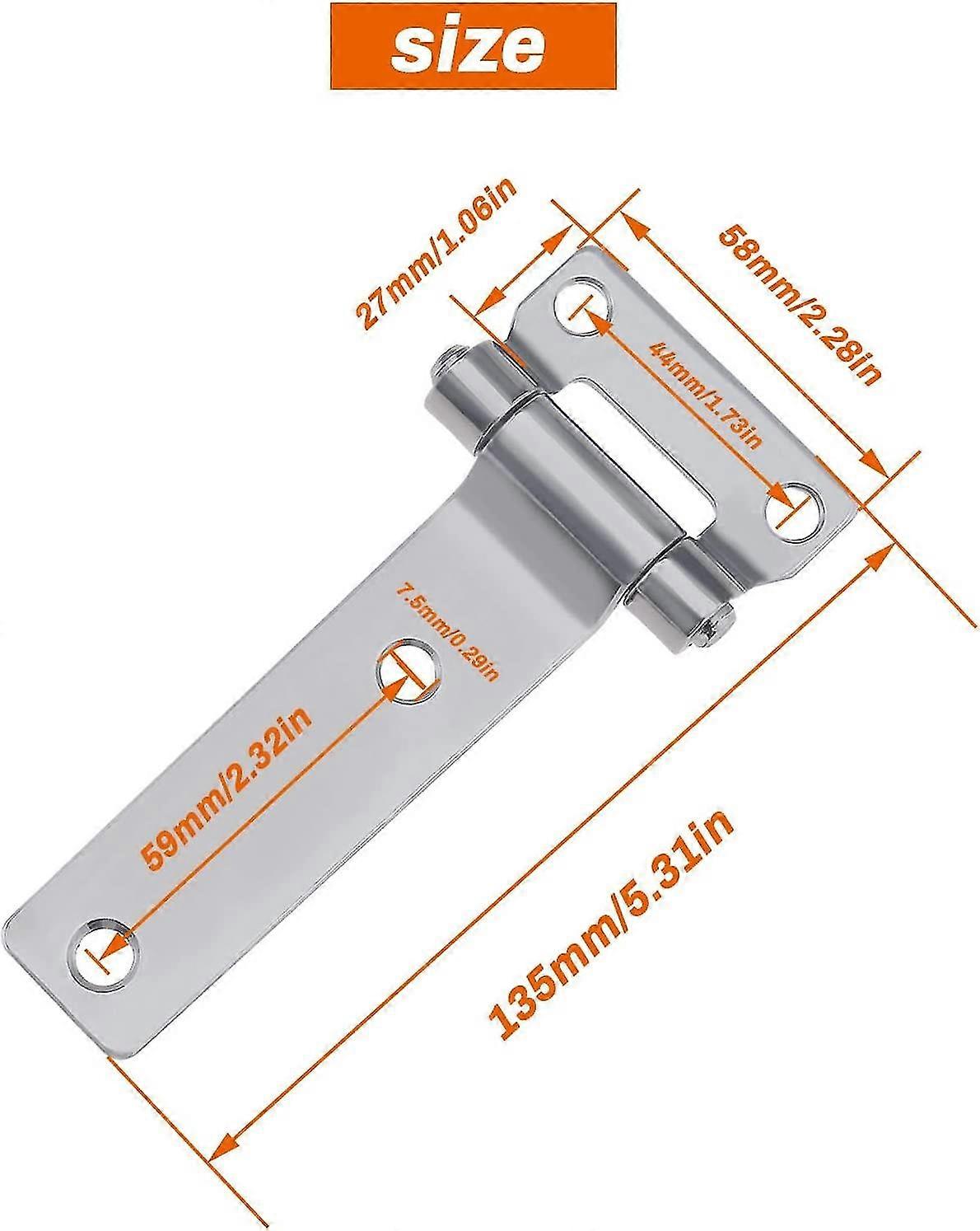 2pcs 304 Stainless Steel T Type Container Hinges For Truck Van Caravan ...