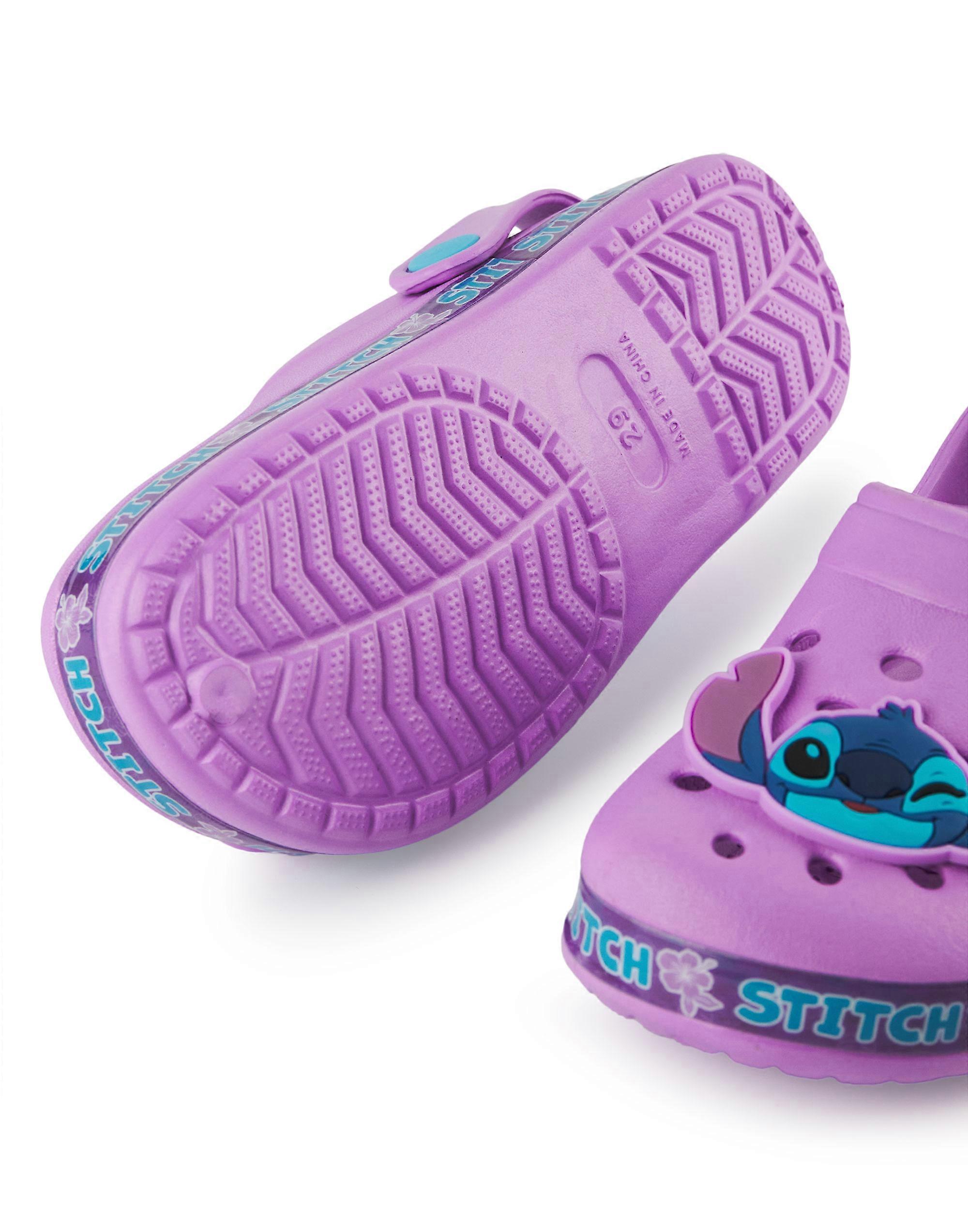 Disney Girls Clogs Purple Stitch | Fruugo UK