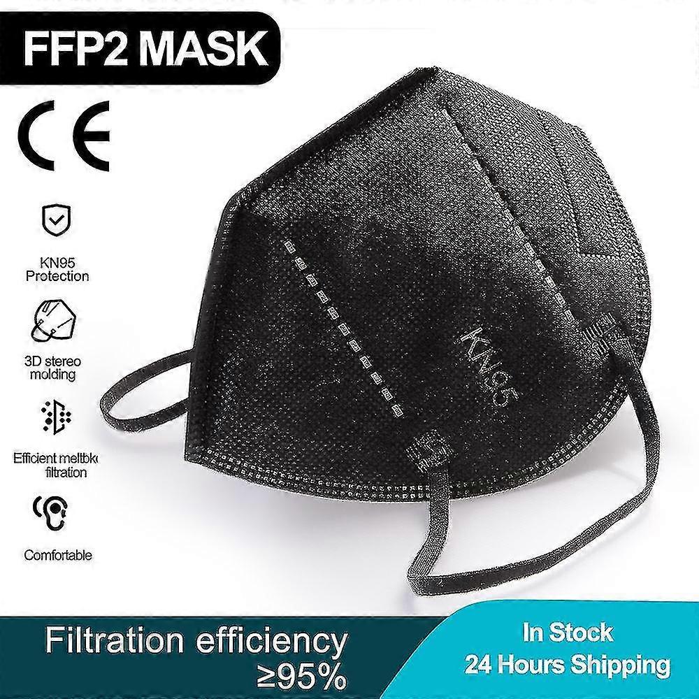 5 lager Ffp2 Masker Vuxen Svart Kn95 Mascarillas 5 Lager Tyg Ce Munmask ...