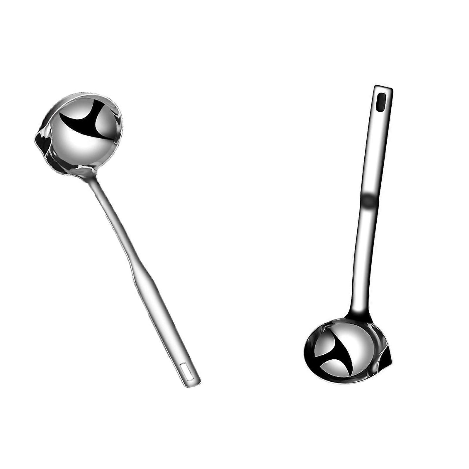 Stainless Steel Oil Separator Spoon Soup Fat Ladle Long Kitchen Utensil ...