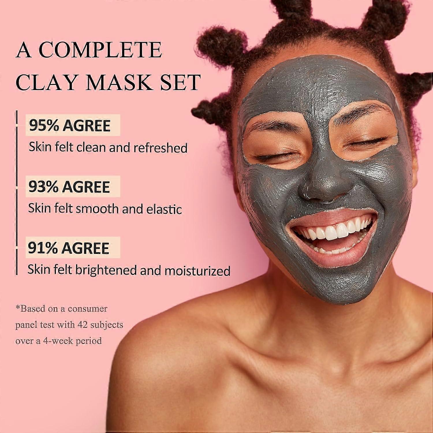 4 Pcs Clay Mask Skincare Gift Set, Vitamin C Turmeric Clay Mask, Dead ...