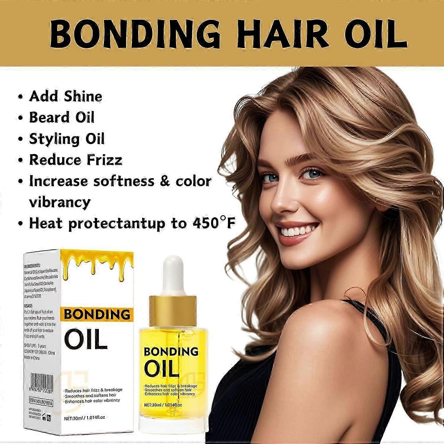Bonding Oil, Hair Bonding Oil for Frizzy, Damaged, Curly Hair, Nourishing, Hydrating and ...