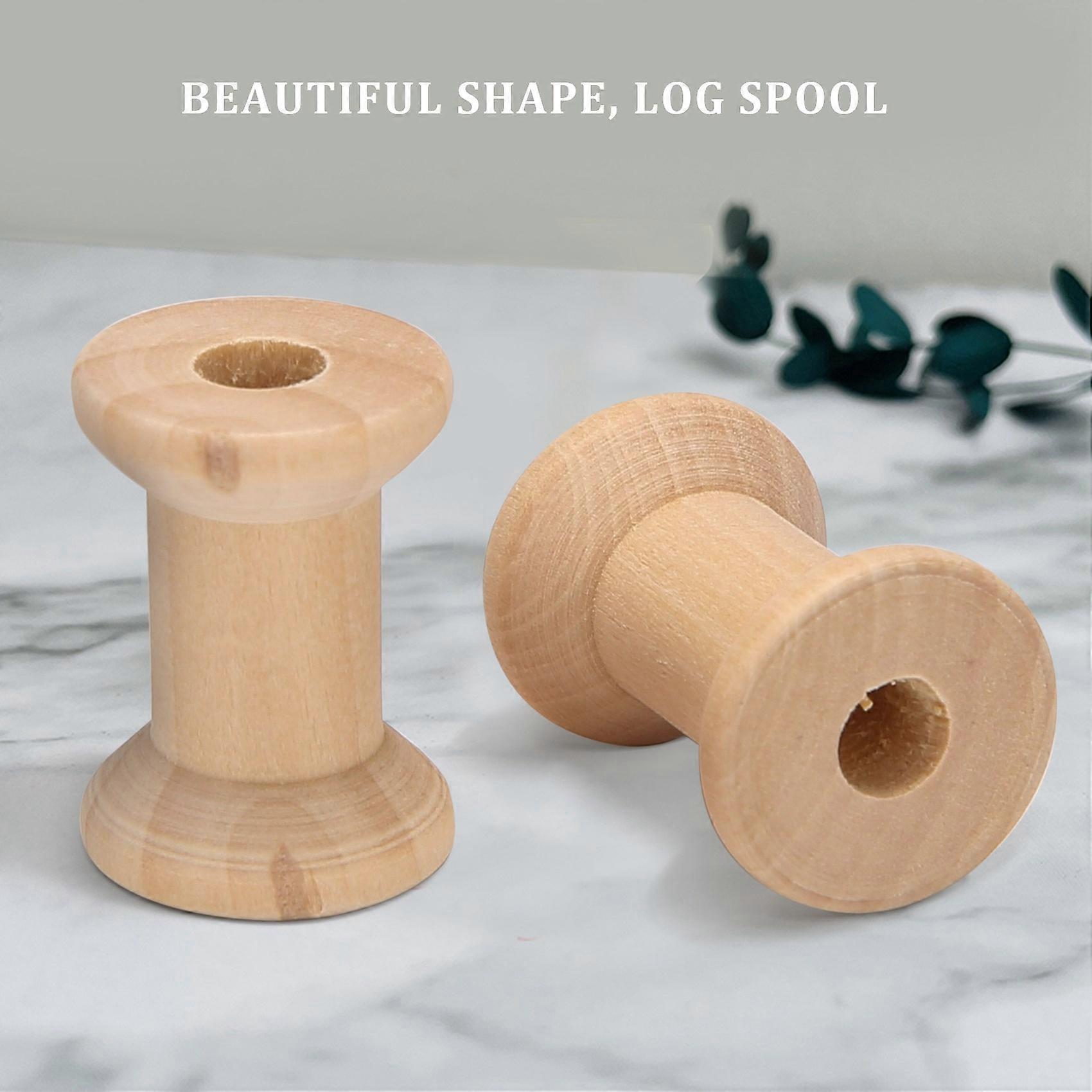 10Pcs Wooden Empty Thread Spools Natural Color 29mm x23mm | Fruugo UK
