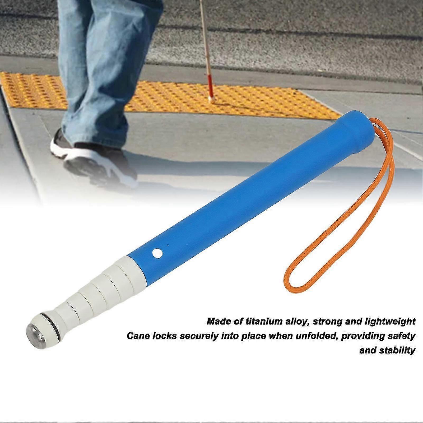 Blind Cane Reflective Titanium Alloy Foldable Easy Grip Lightweight ...