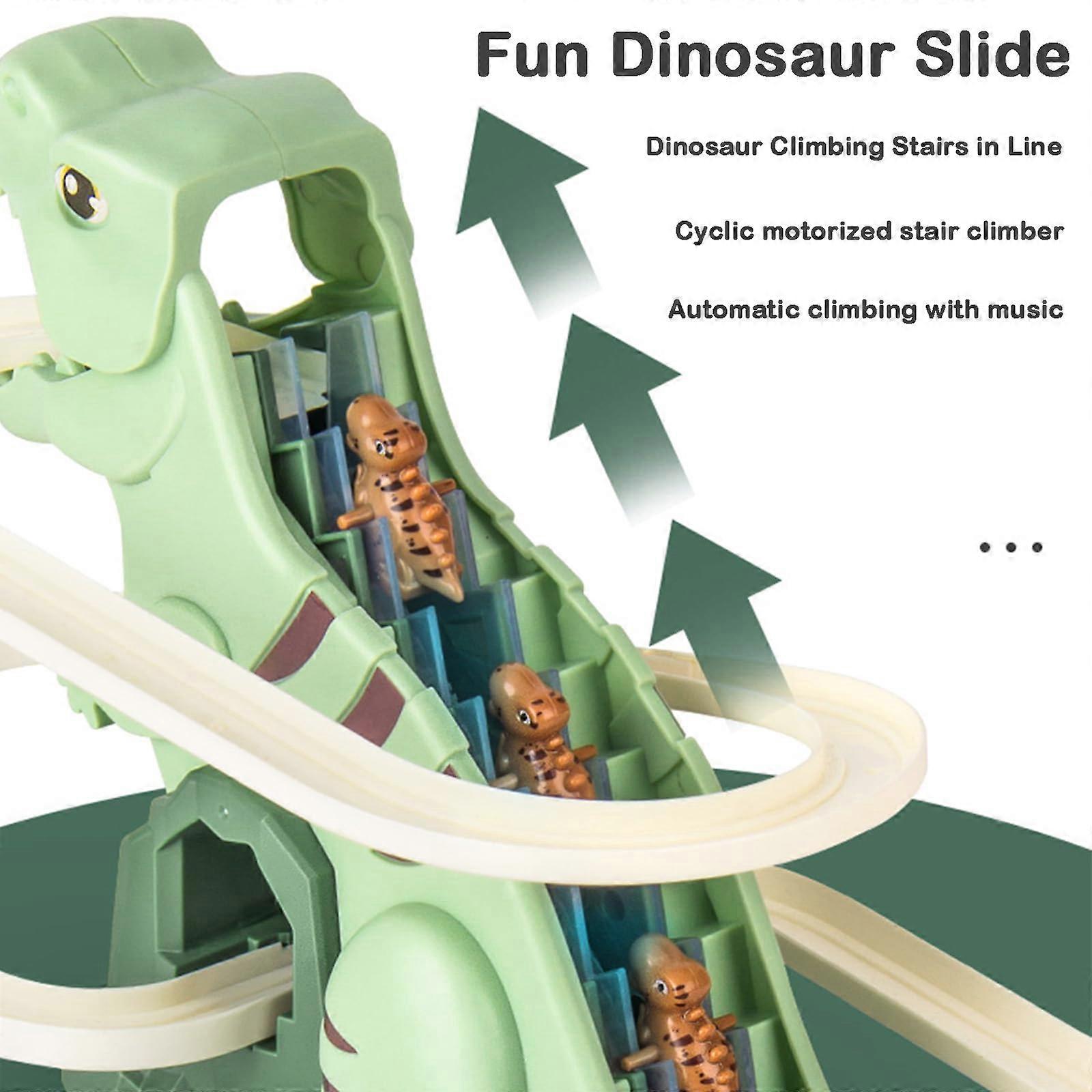 Dinosaur Climbing Track Slide Toy, Electric Dinosaur Climbing Stairs ...