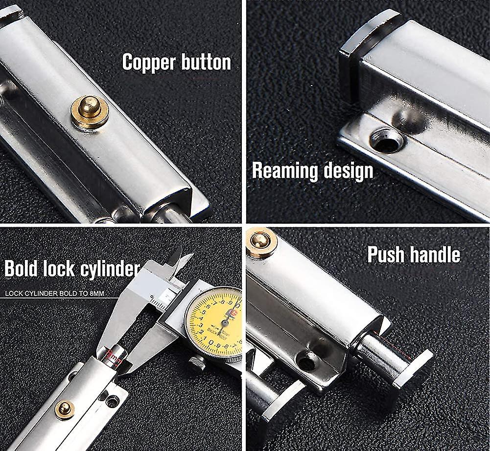 2 Pack Stainless Steel Spring Loaded Automatic Door Latch With Sliding ...