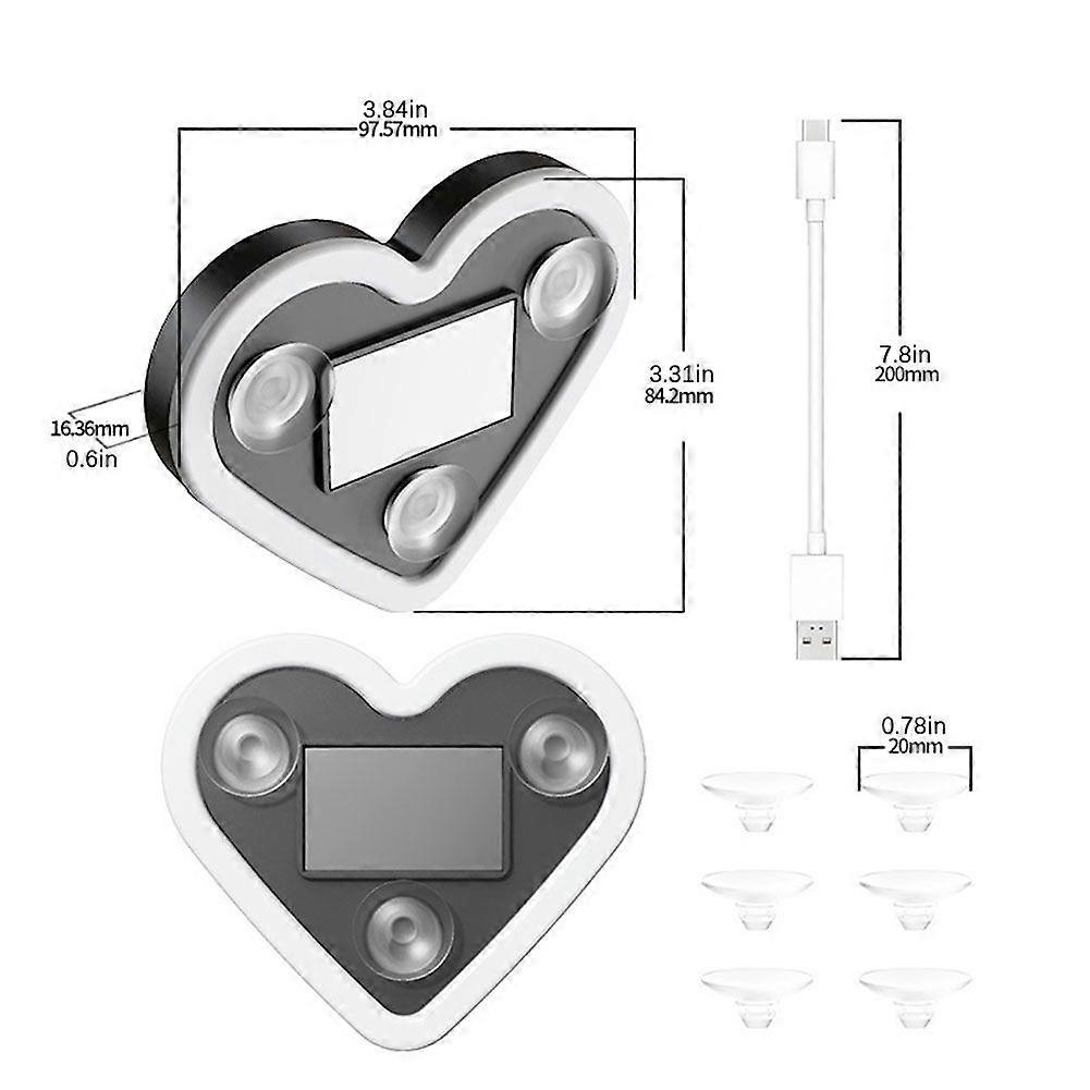 Solar-Powered Neon Lights Heart Shaped LED Sign Car Interior Atmosphere ...