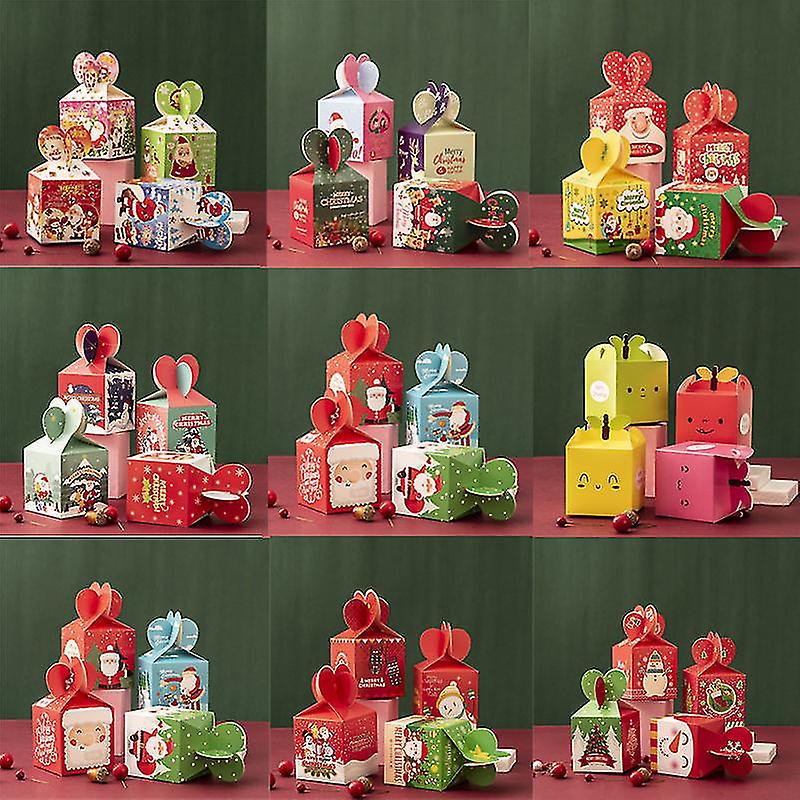 Random Style 10pcs Christmas Apple Box Christmas Fruit Packing Box ...