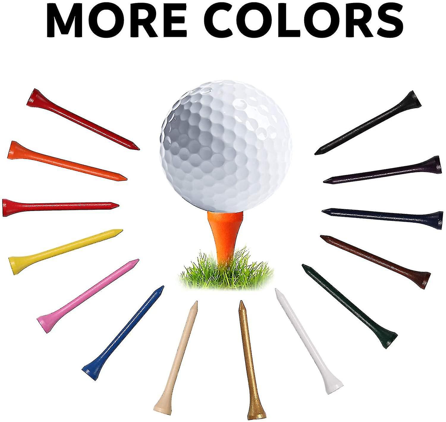 Golf Tees, 2 3/4 Inch, 70 Count, Professional Deluxe Wooden Golf Tee ...